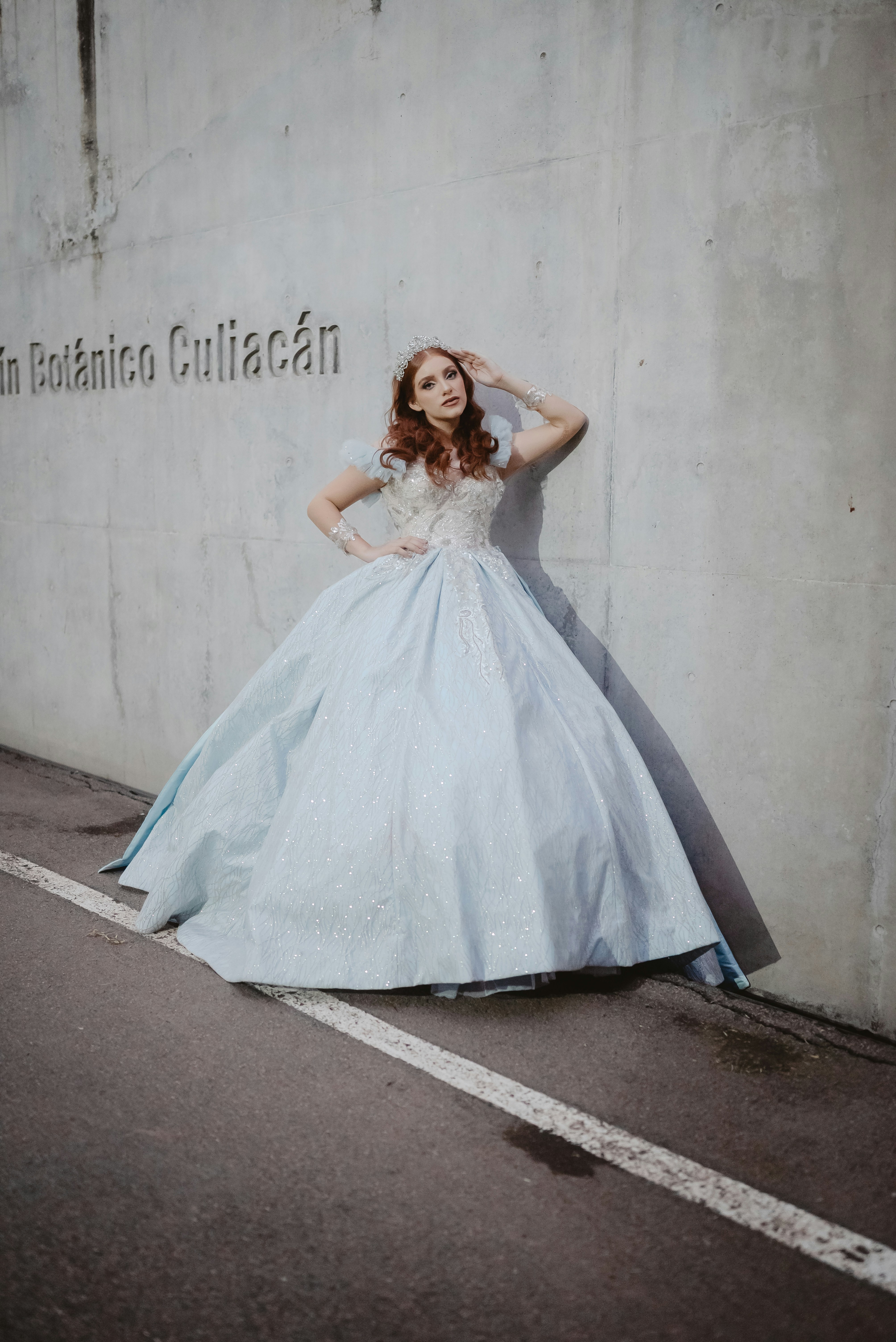 Ballgown on the Wall: a Portrait of Elegance in Concrete