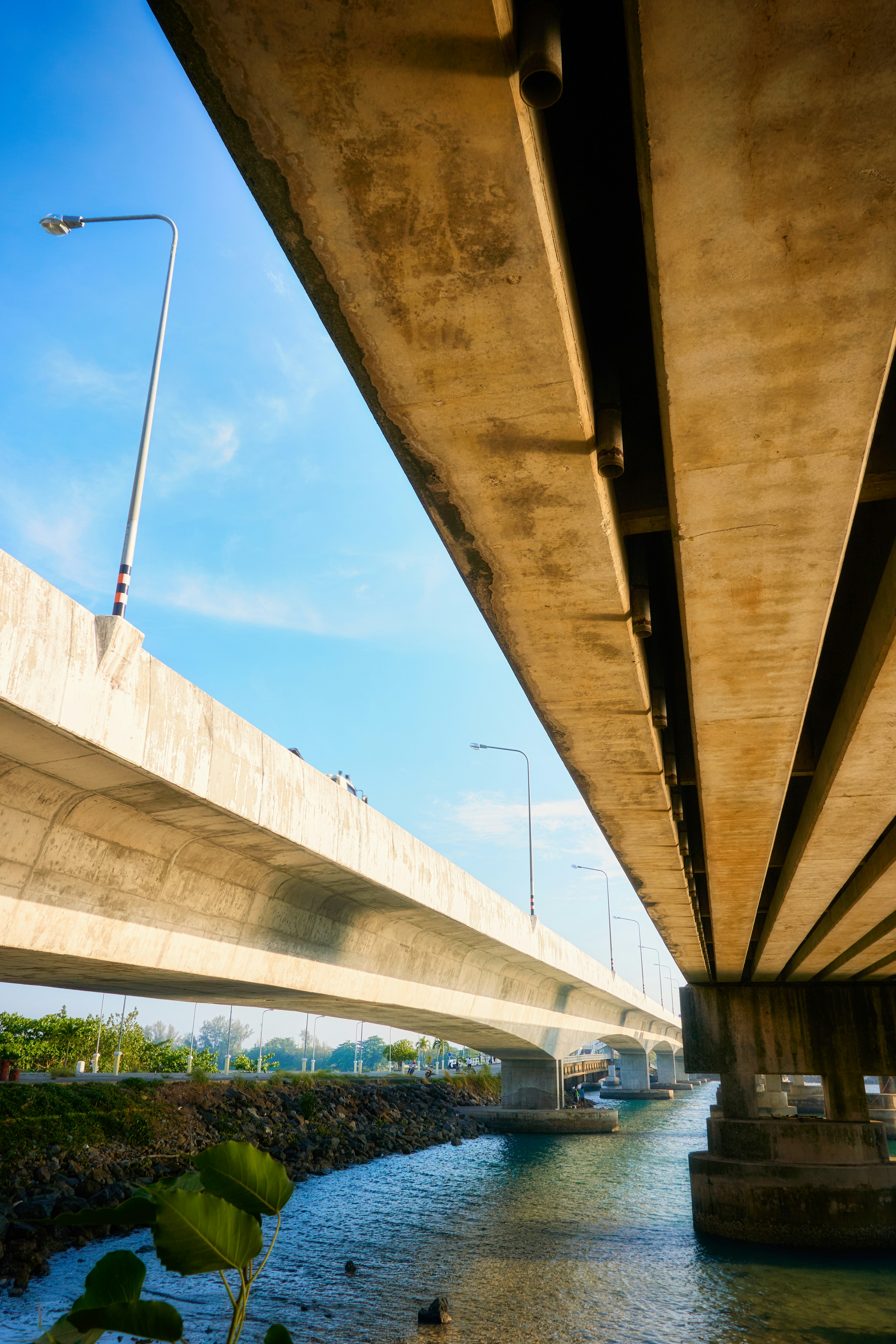 Under the Aerial Arches: Parallel Bridges Over Quiet Waters
