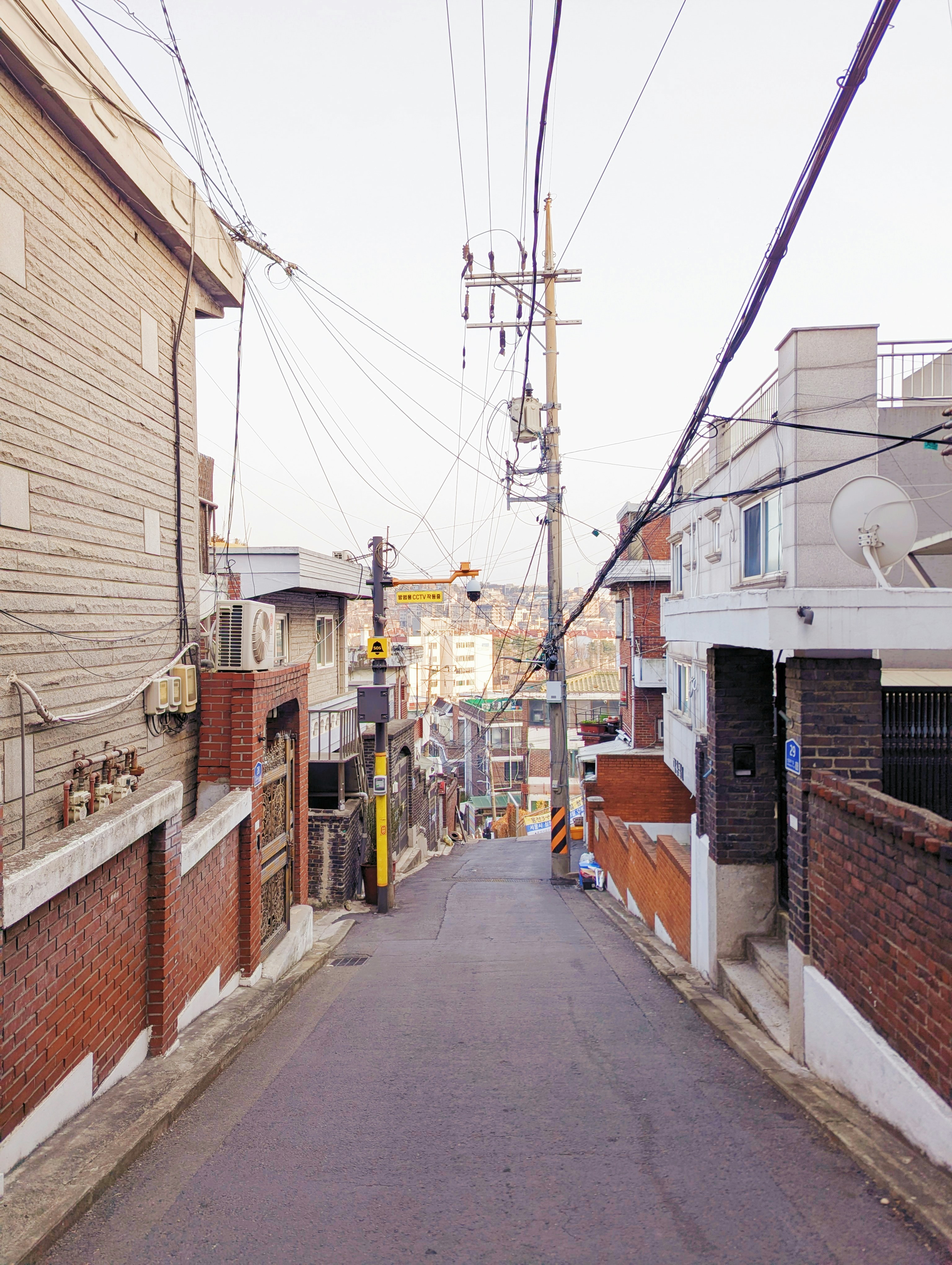 Urban Alley Horizon: A Quiet Descent Through Rooftops and Wires