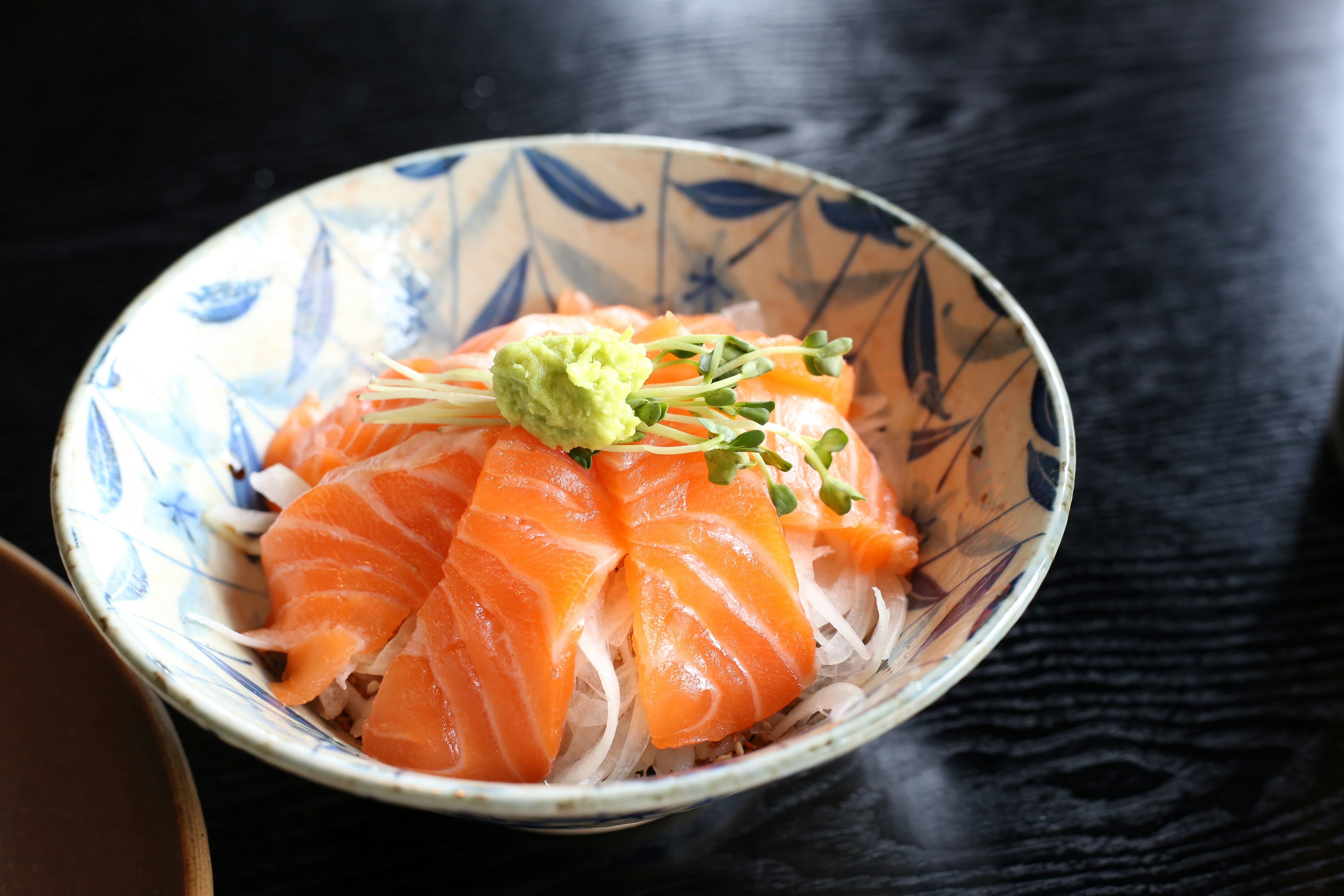 Salmon Sashimi Nest: Fresh Orange Ribbons over Thin Rice Noodles