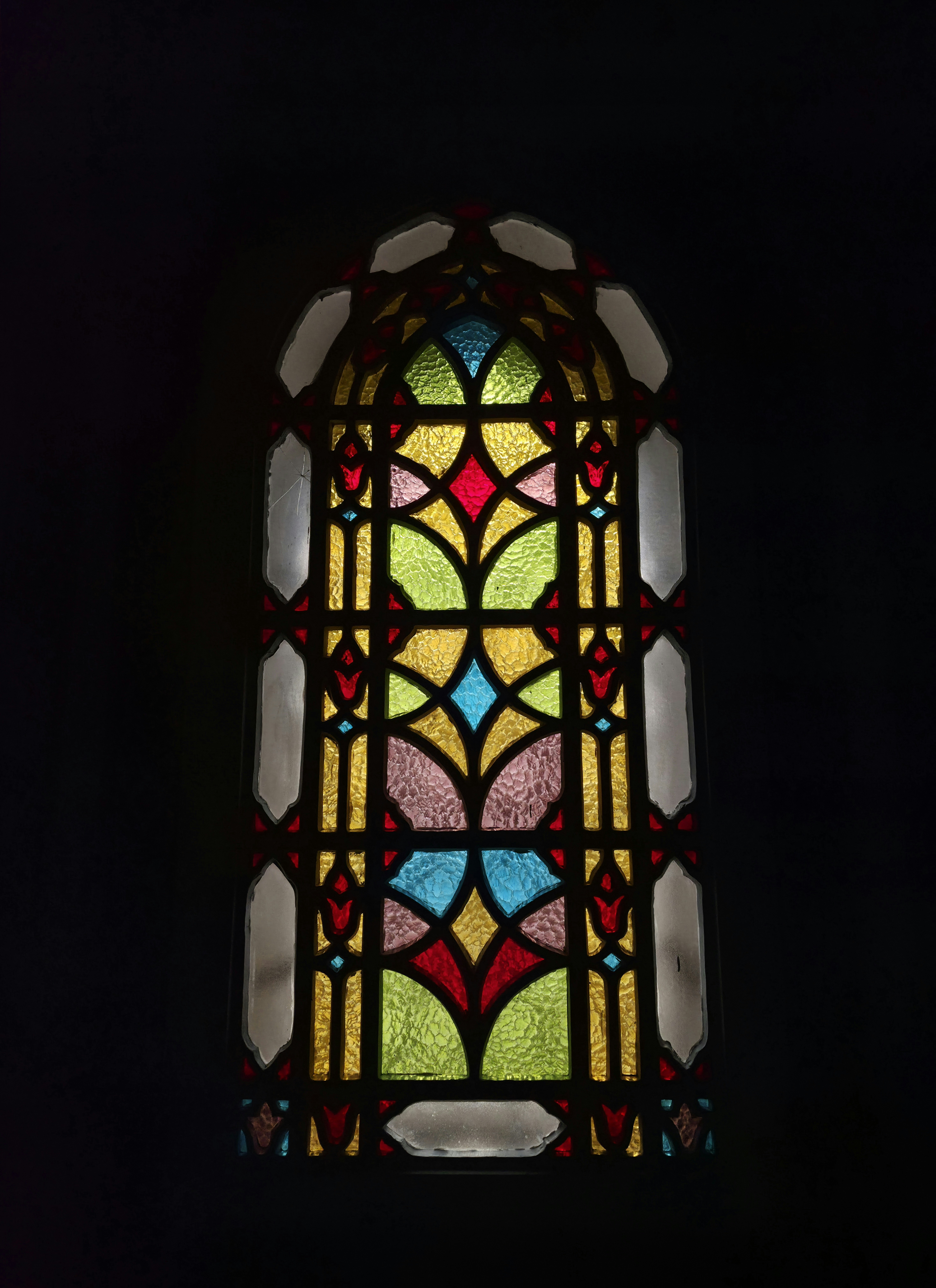 Stained Glass Window in Low Light, Central Vignette