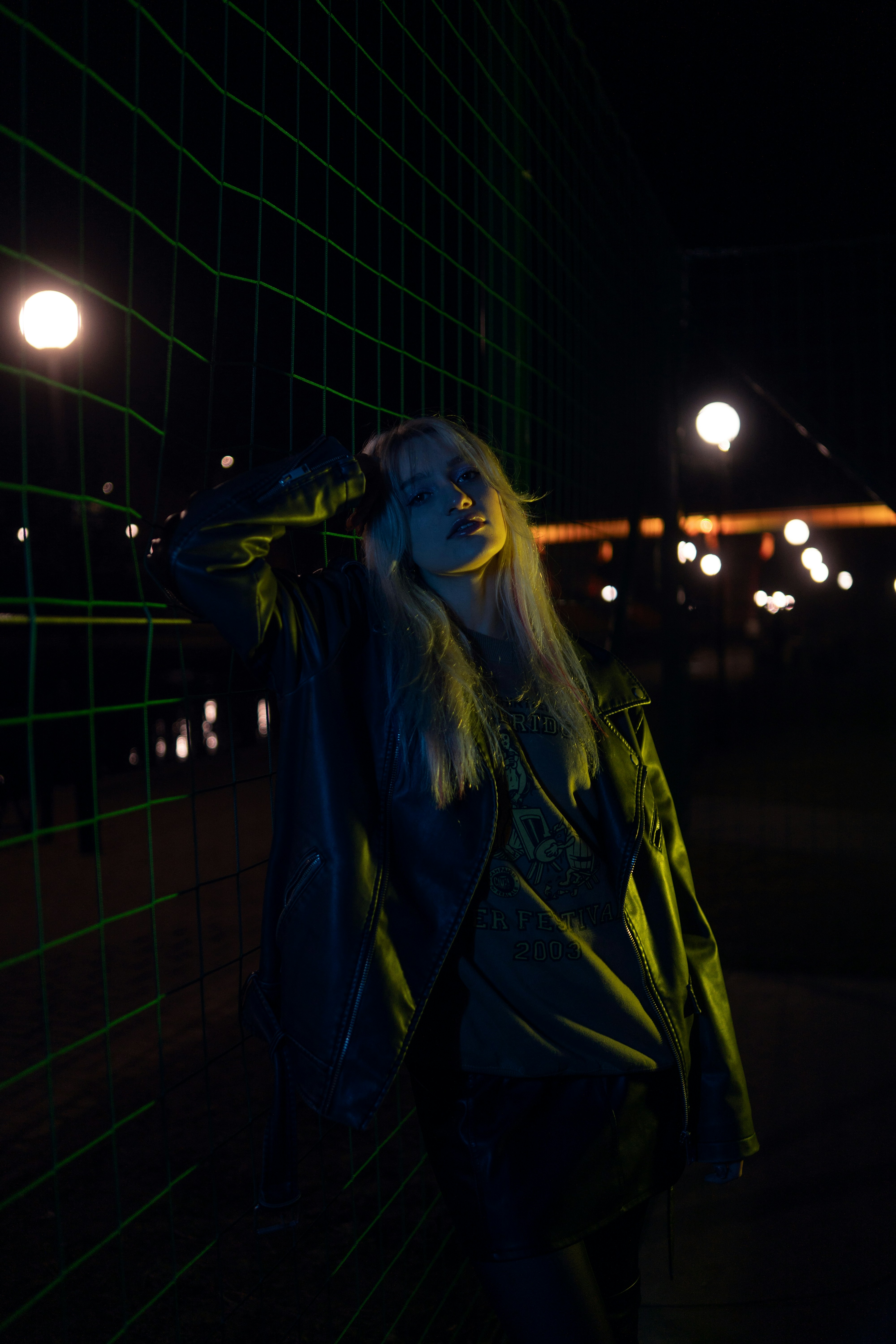 Neon Nights in the Netted Alley