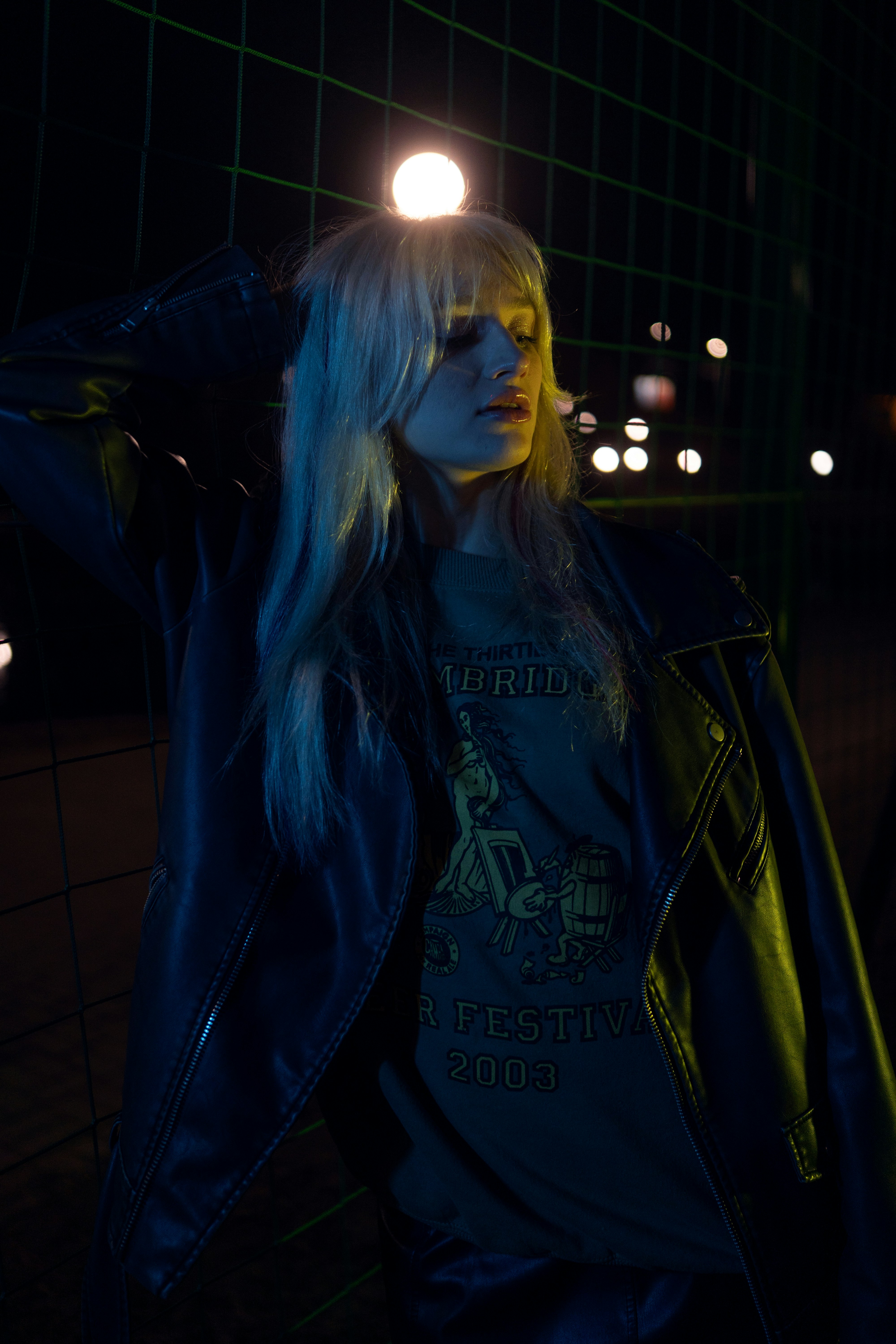 Neon Daydream on a Night Fence