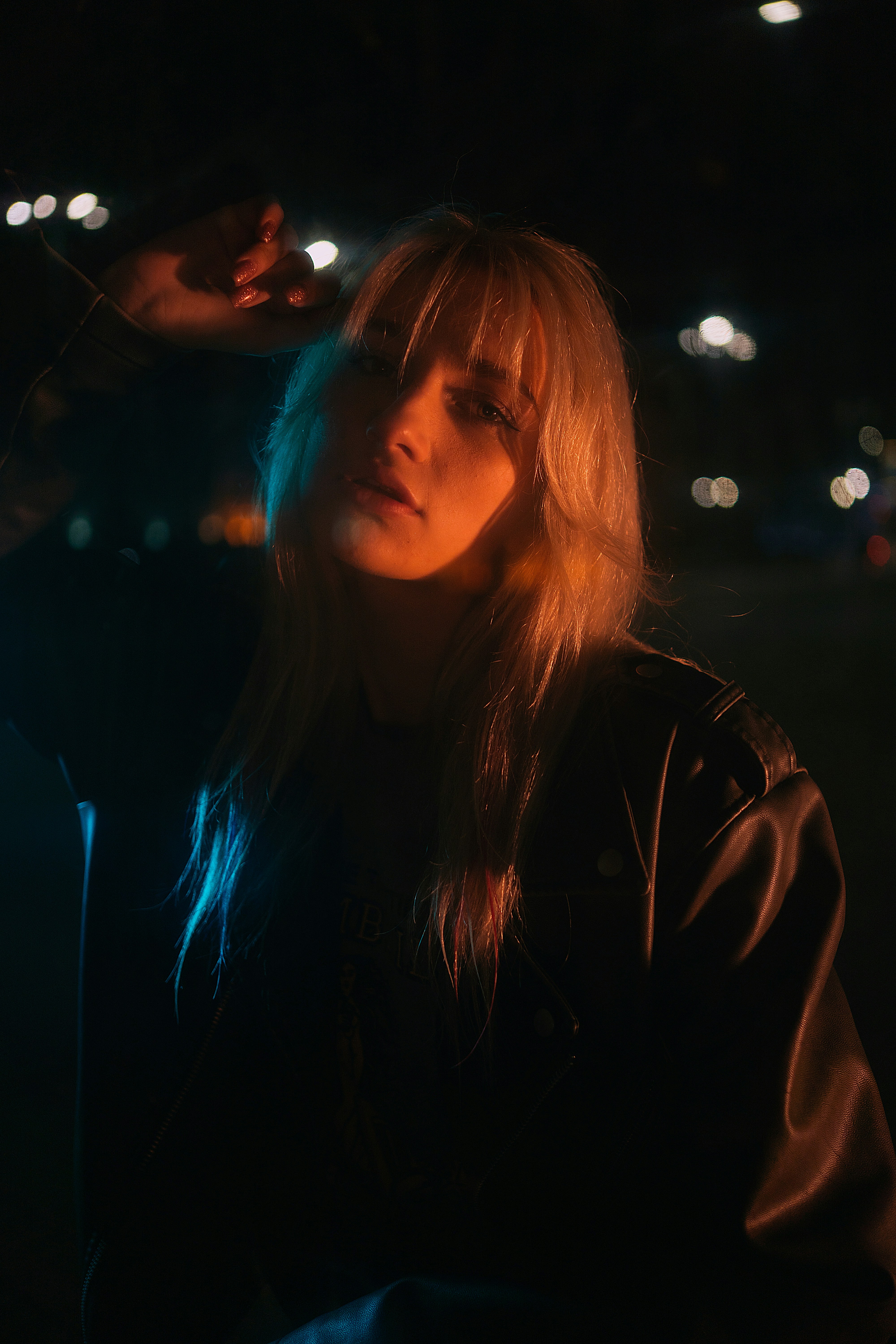 Neon-halo Portrait in Night Shade
