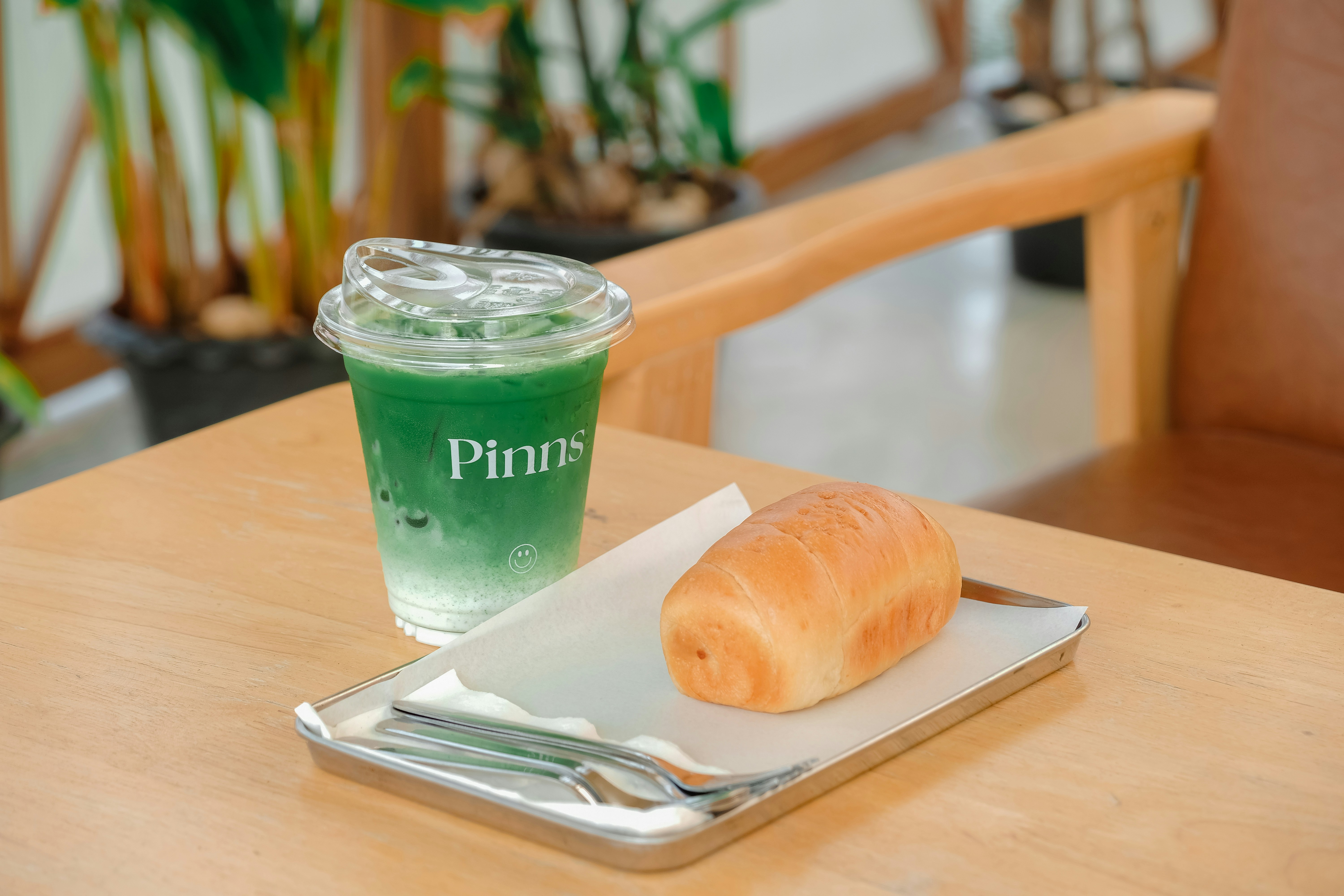 Green Matcha on a Tray: A Quiet Café Moment