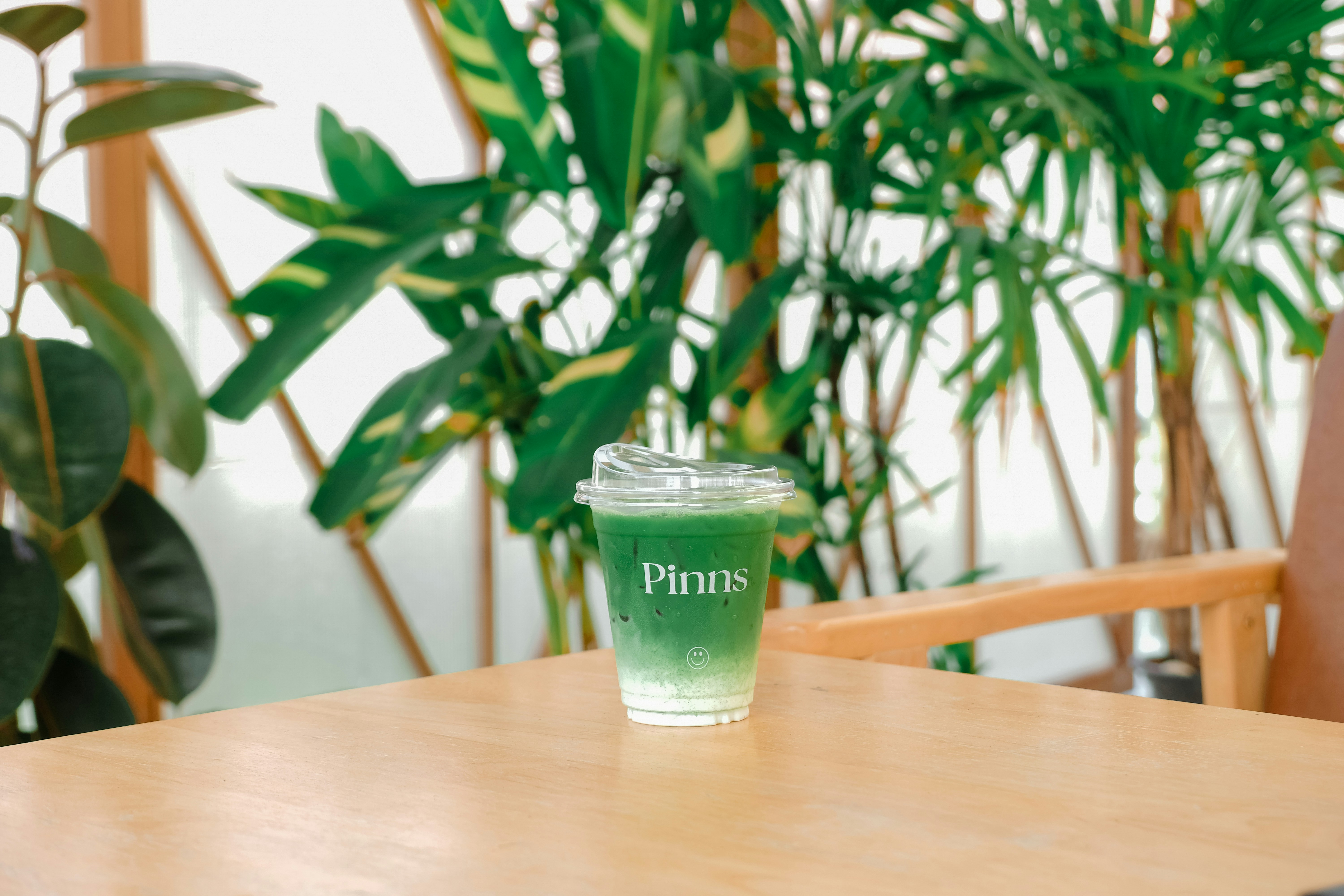 Green Matcha on a Quiet Wooden Table