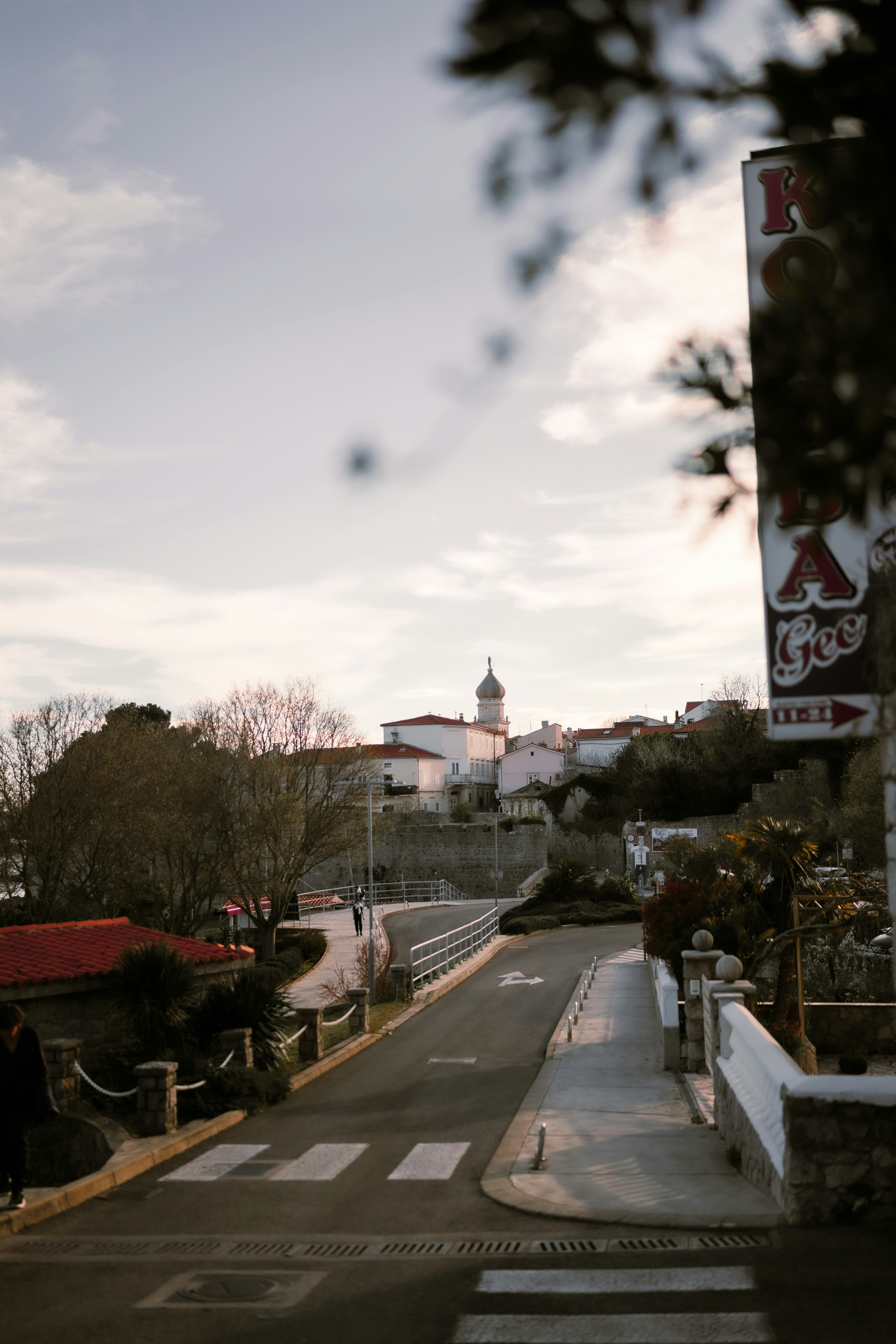 Sunlit Townscape: A Quiet Descent Toward the Village Core