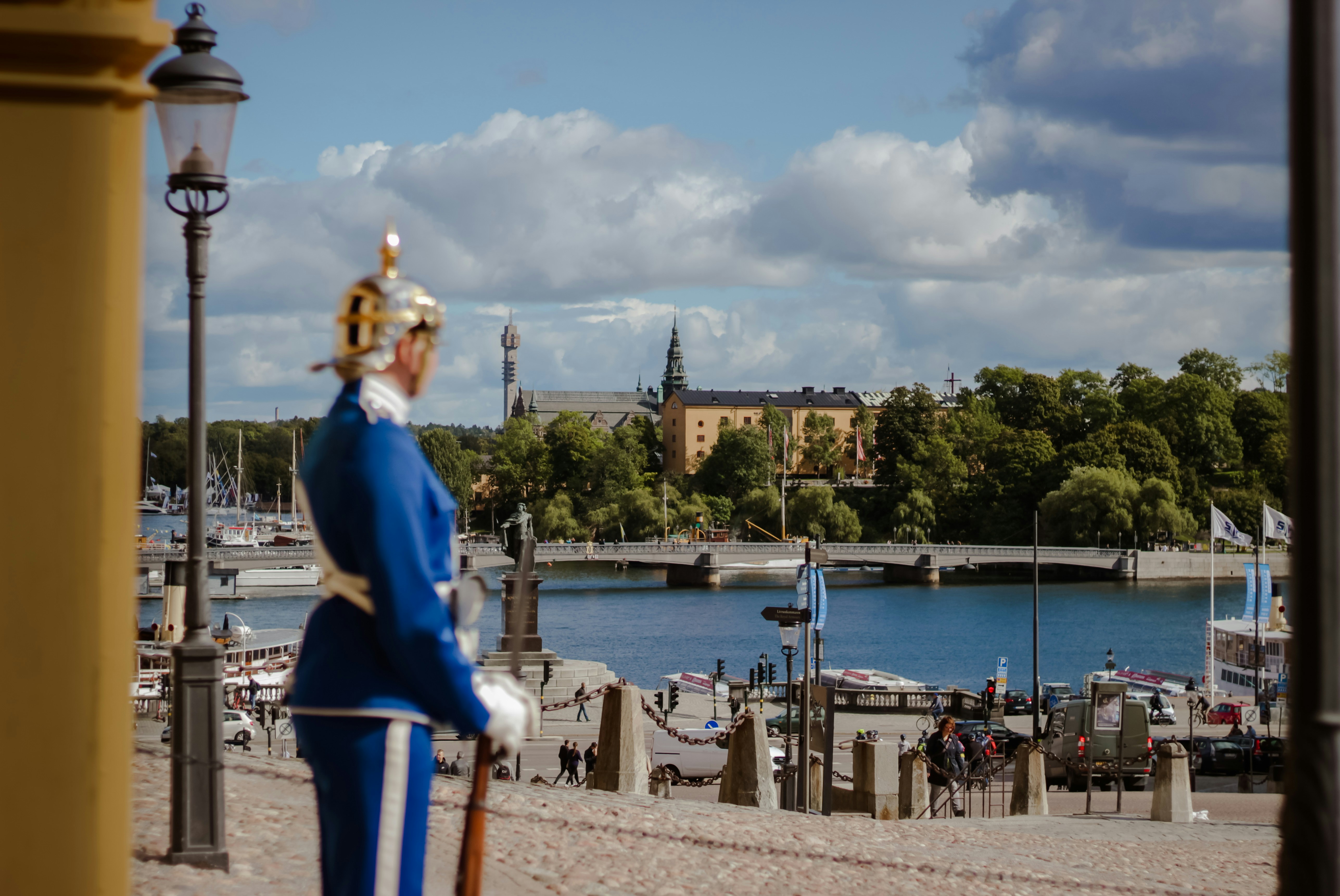 Guard at the Marina: A Quiet Moment Along the Quays