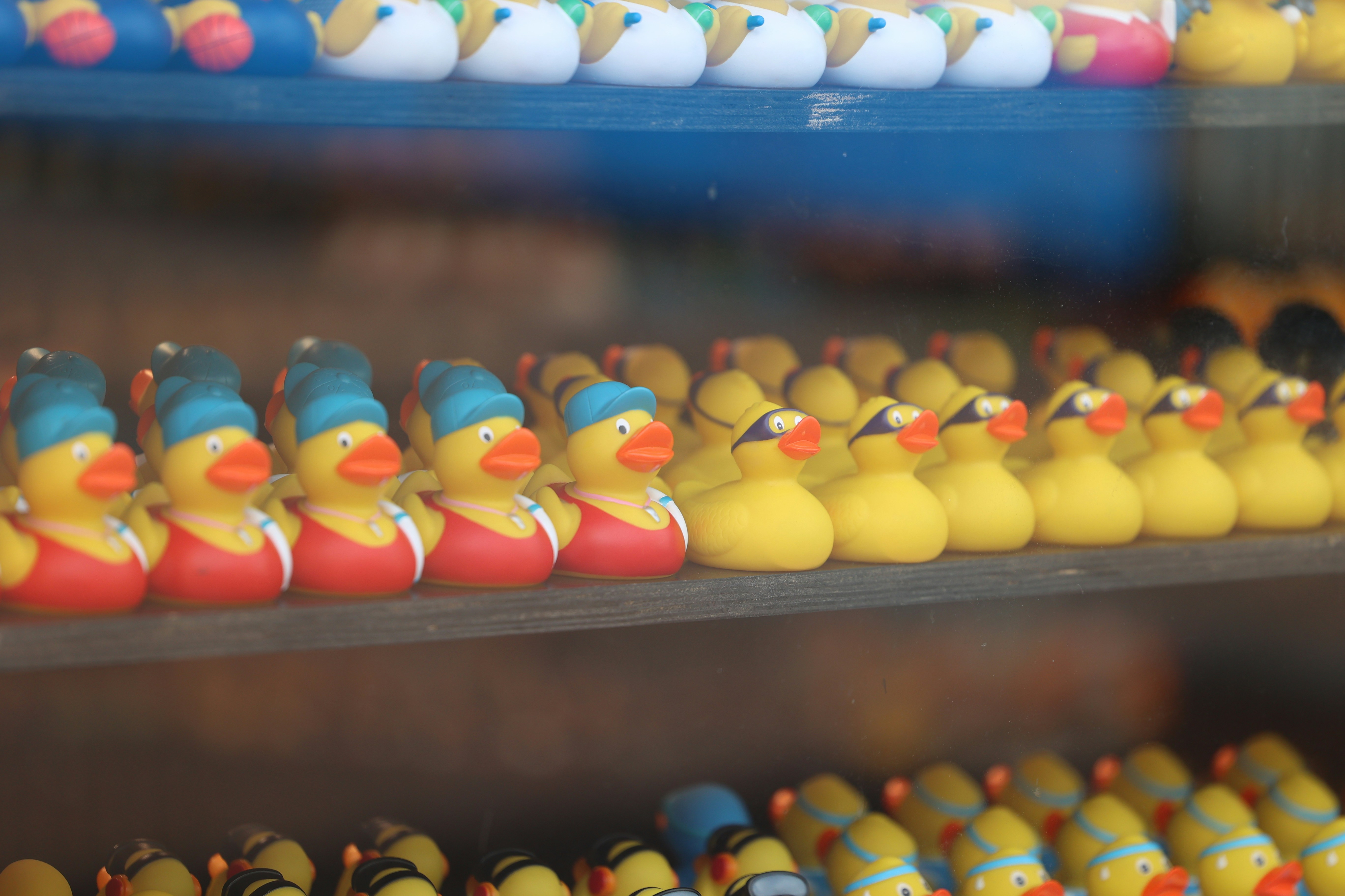 Rows of Rubber Ducks: A Carousel of Yellow Faces