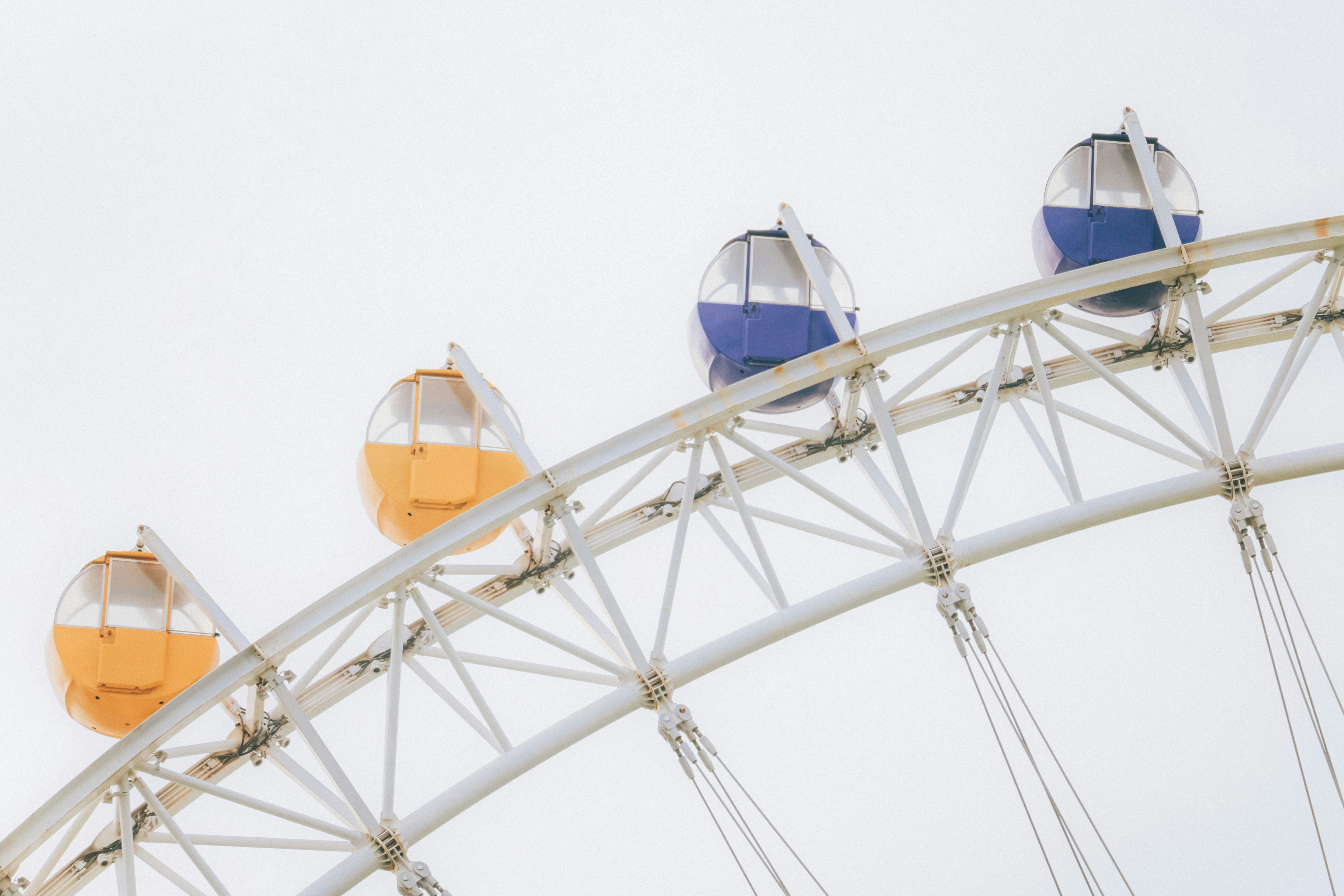 Whimsical Wheels: A Calm Arc of Colorful Cabins