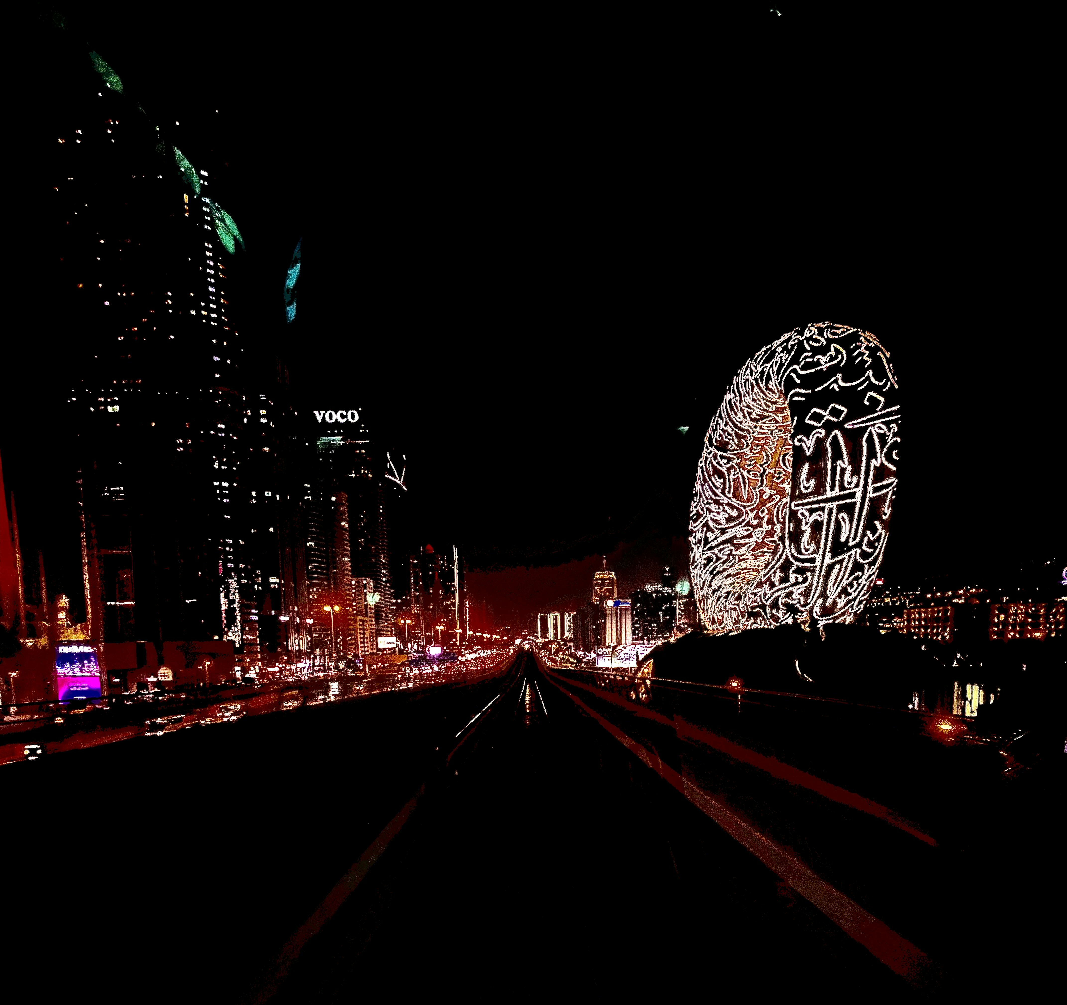 Neon Harbor: A Night of Lights and Glass