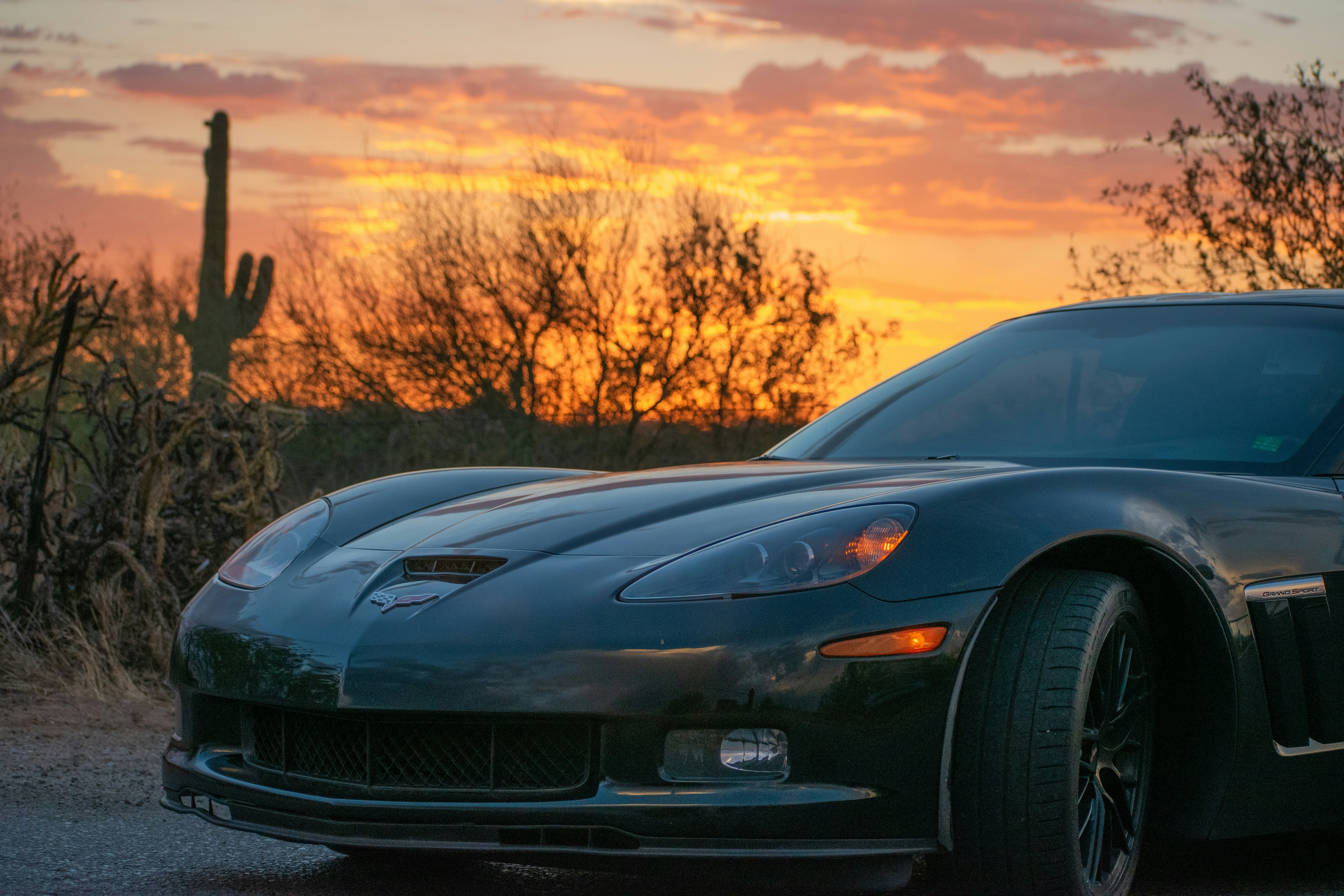 Sunset Run: A Chevrolet_Vette at Dusk
