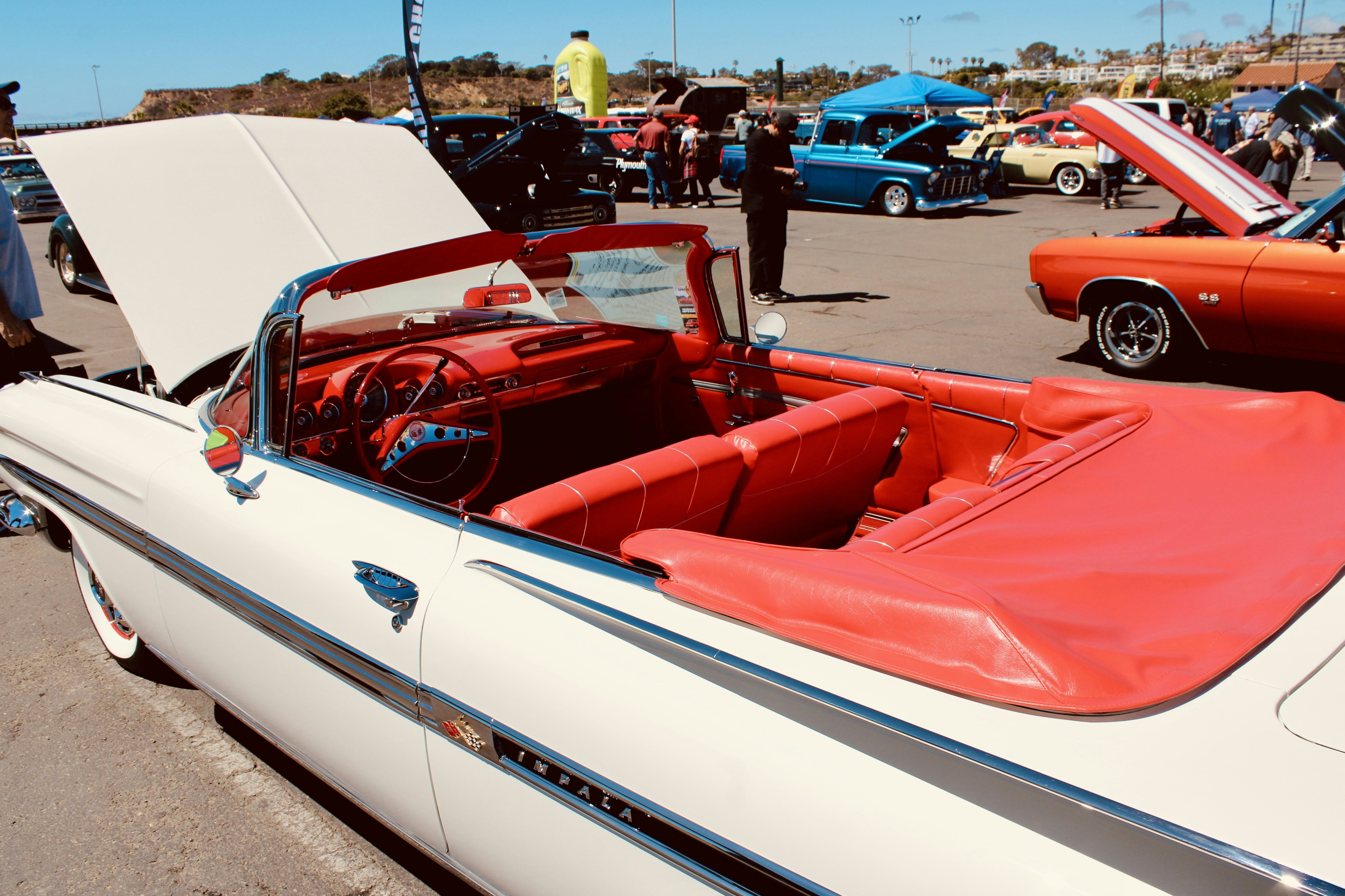 Red Convertible Era: A Sunlit Car Show Serenade