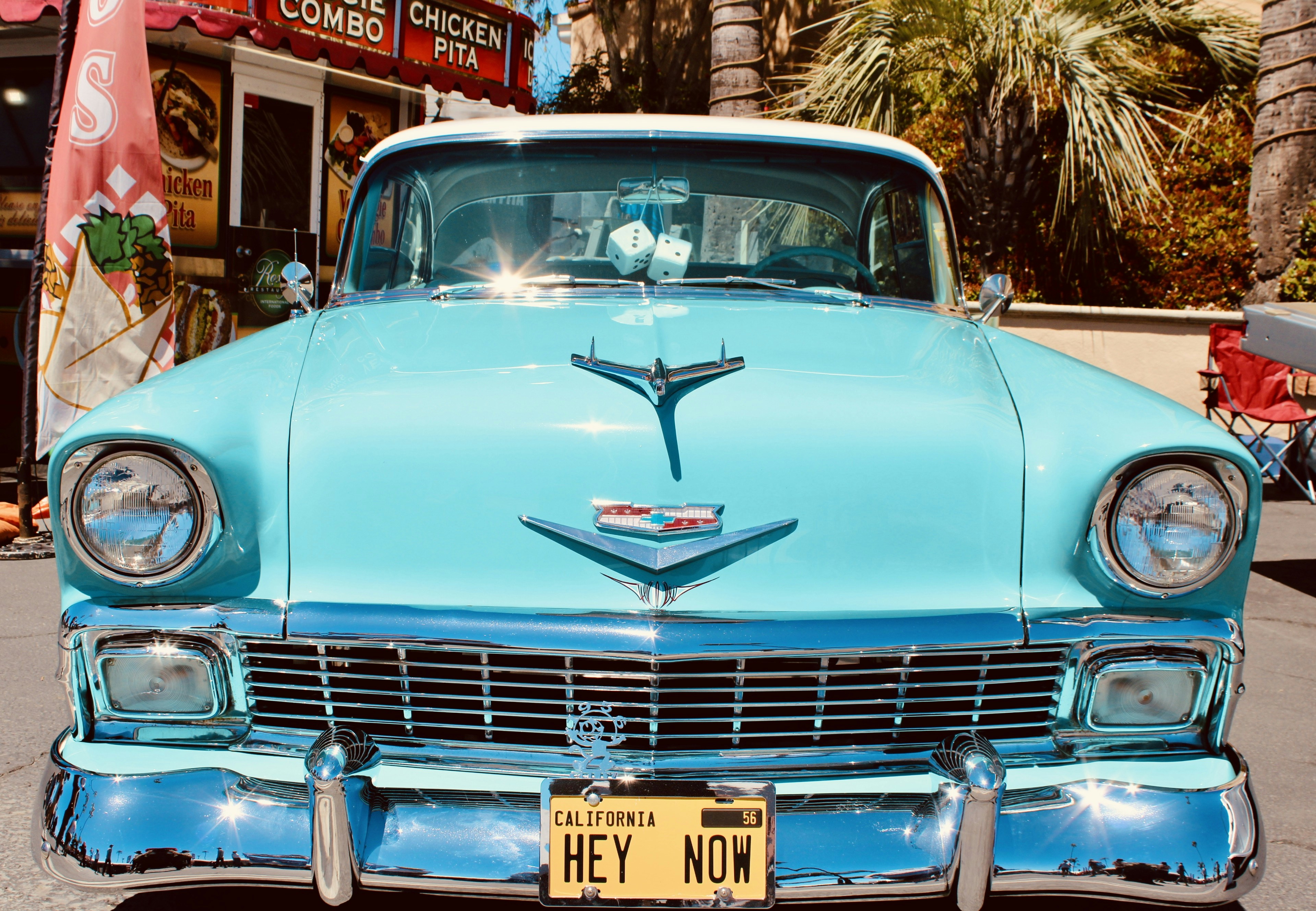 Pastel Chrome Dream: A Vintage Blue Cadillac Reimagined