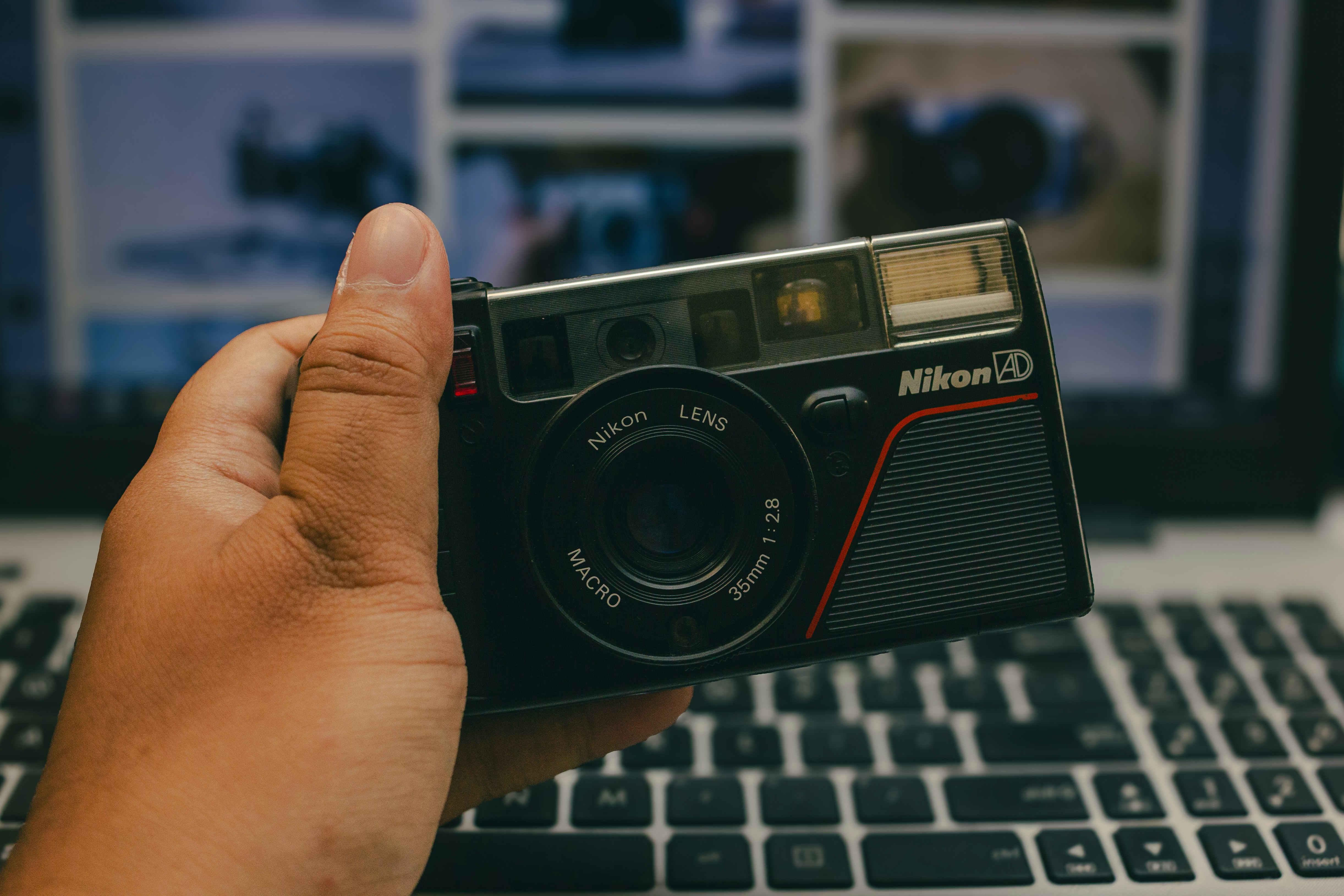 Pocket Snapshot: A Retro Nikon in the Laptop Glow