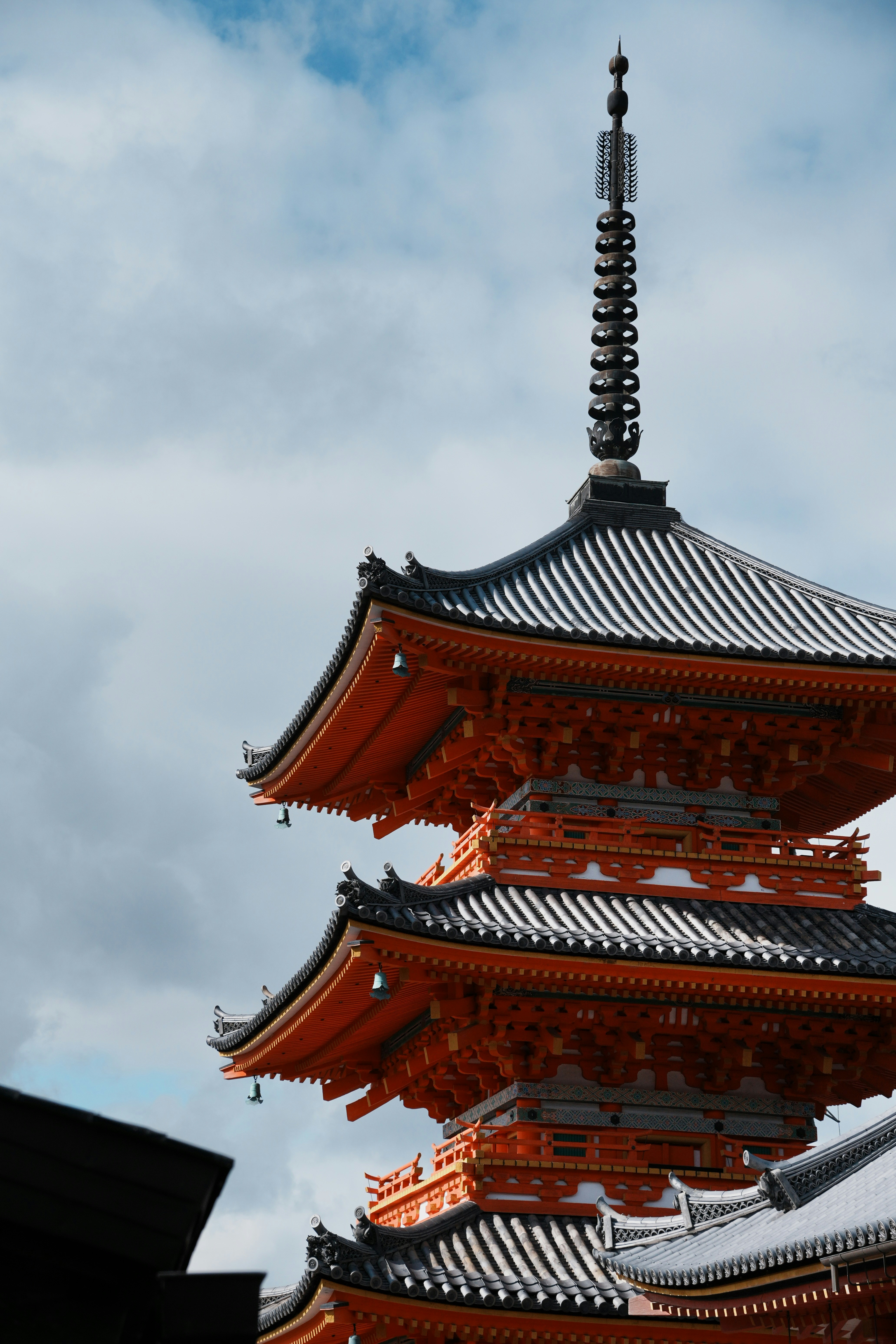 Crimson Pagoda in Azure Sky