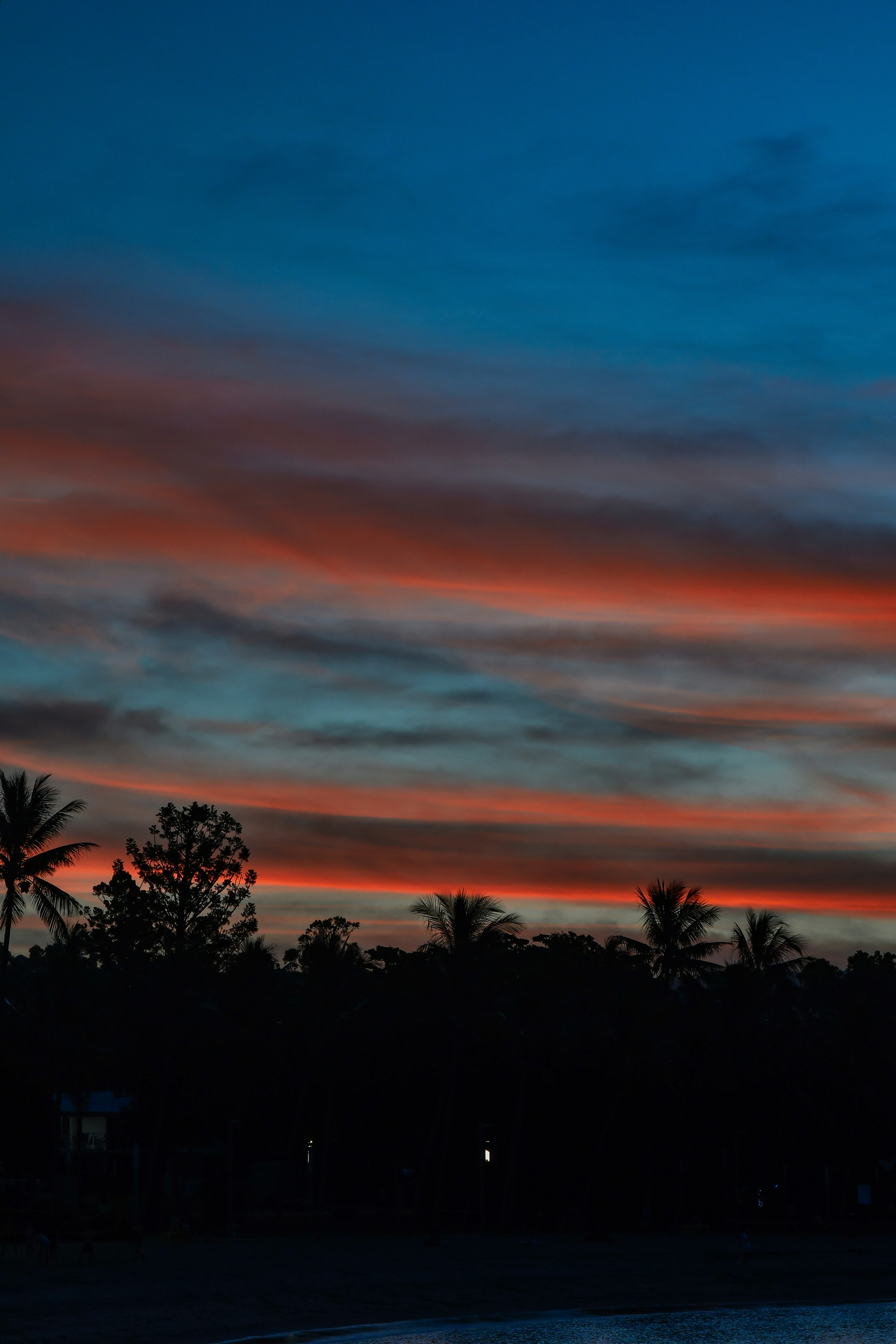 Silhouette Horizon at Burnt Sunset