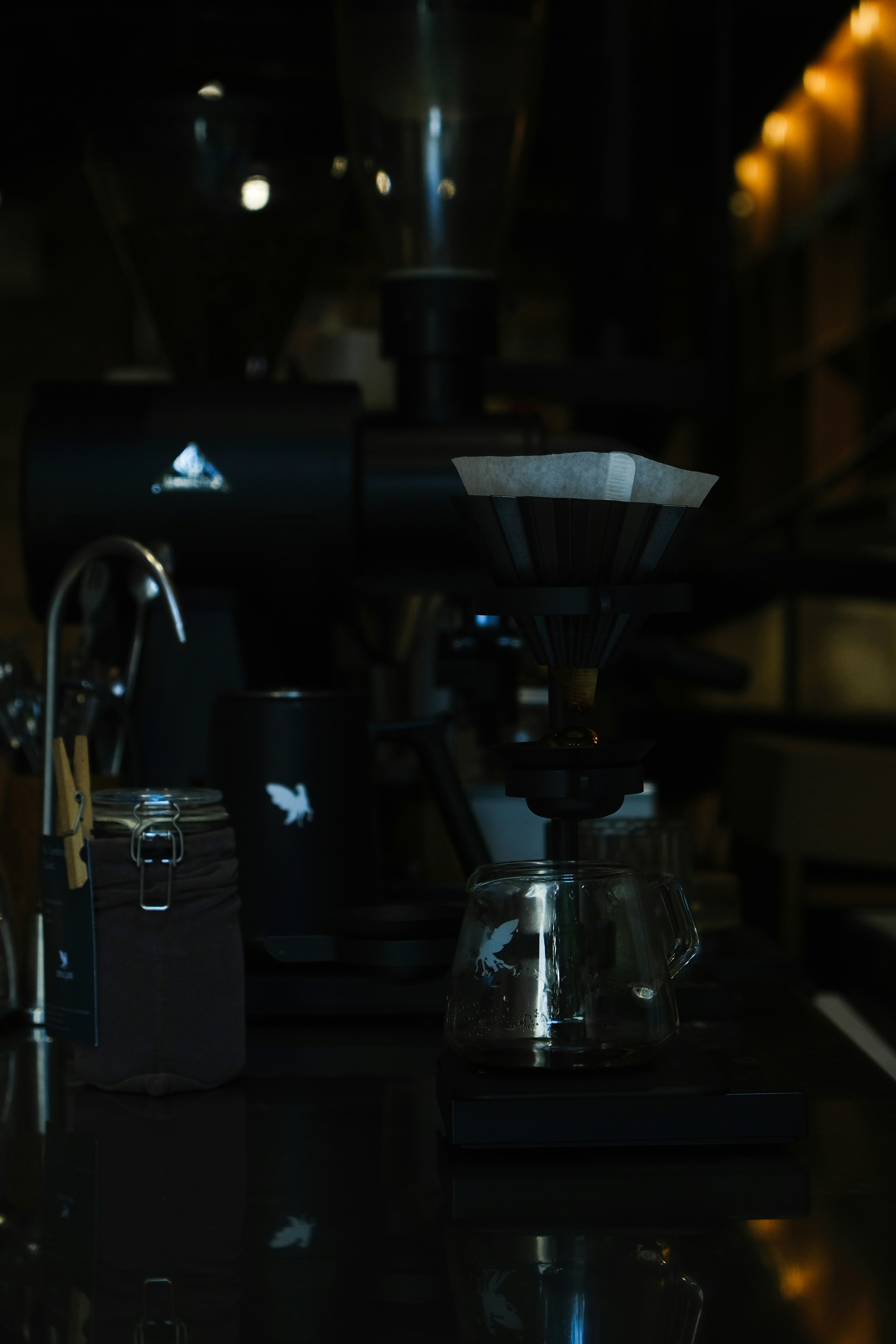 Midnight Brew: A Quiet Barista Scene Beneath Soft Neon Light