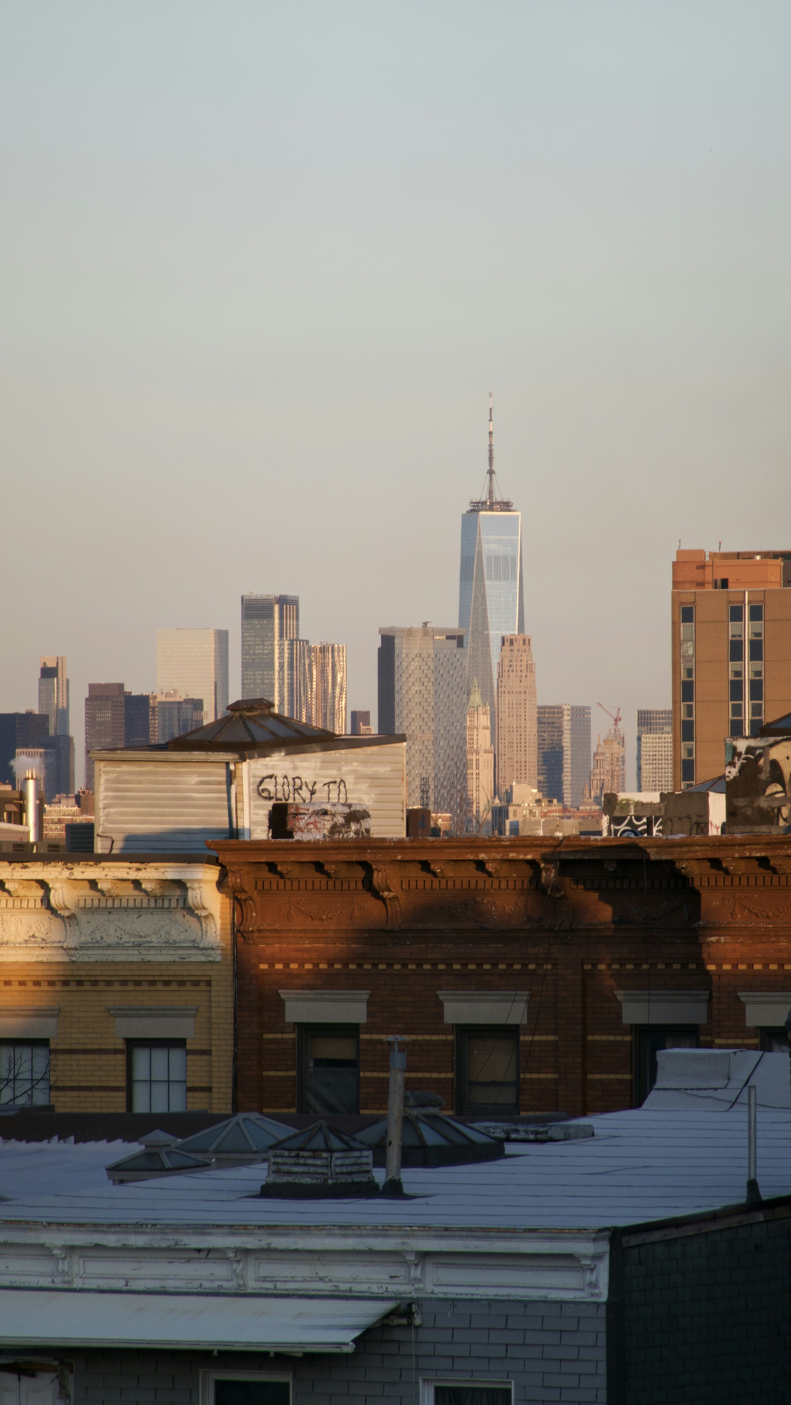 Rooftop Chorus: Cityscape Silhouette at Golden Hour