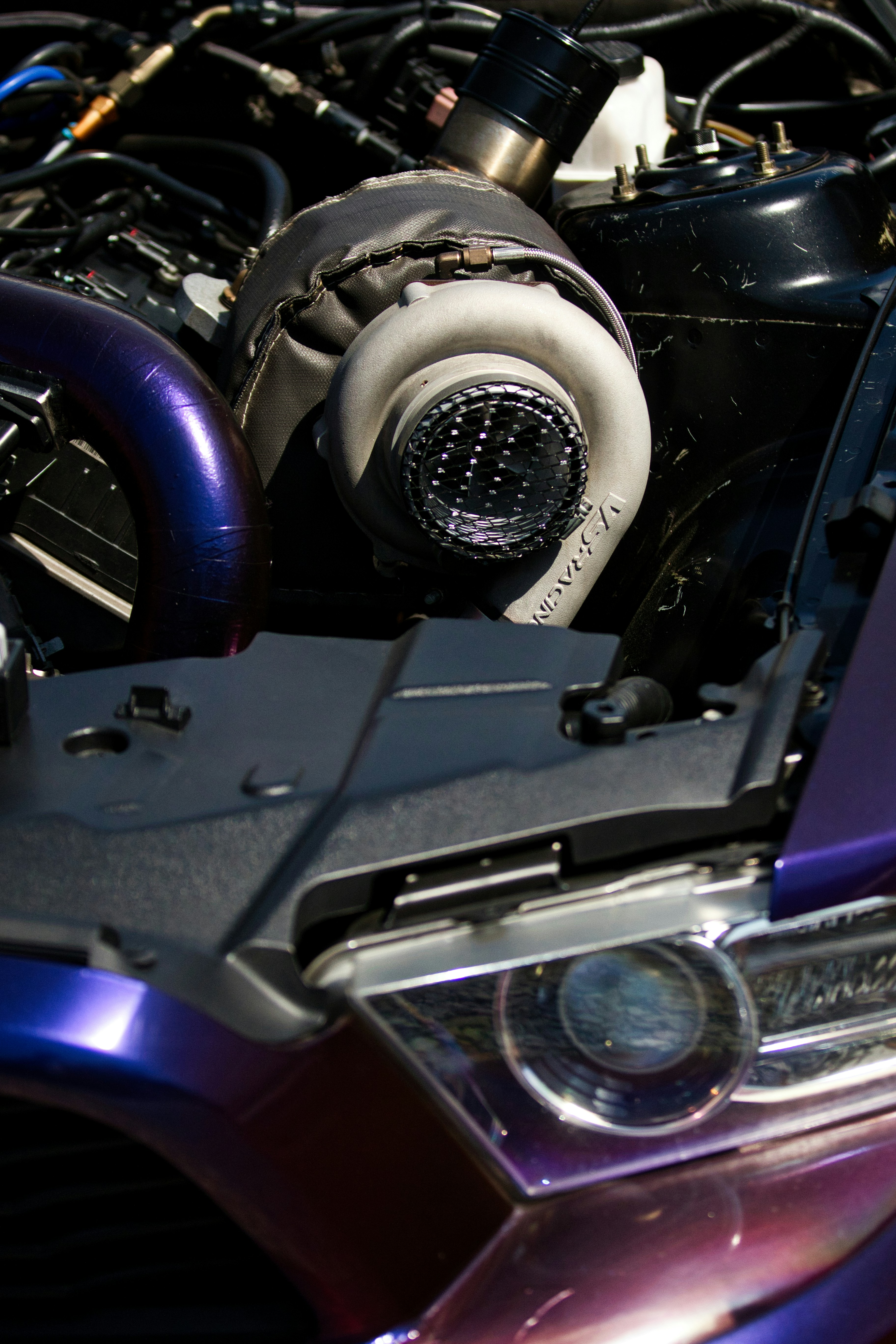 Turbocharged Turbine: A Car Engine's Sculpted Turbocharger Up Close