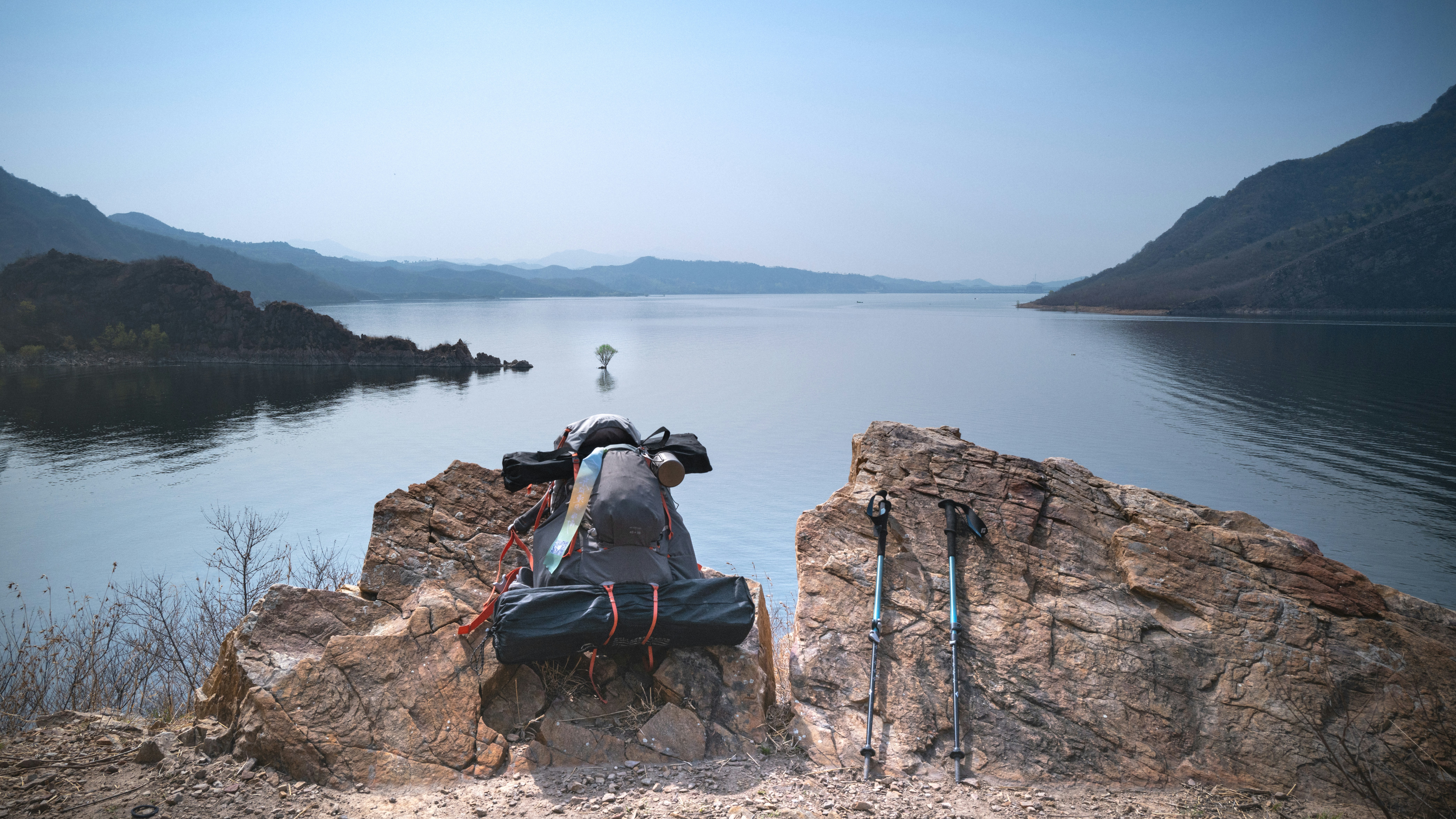 Isolated Gear at the Water's Edge