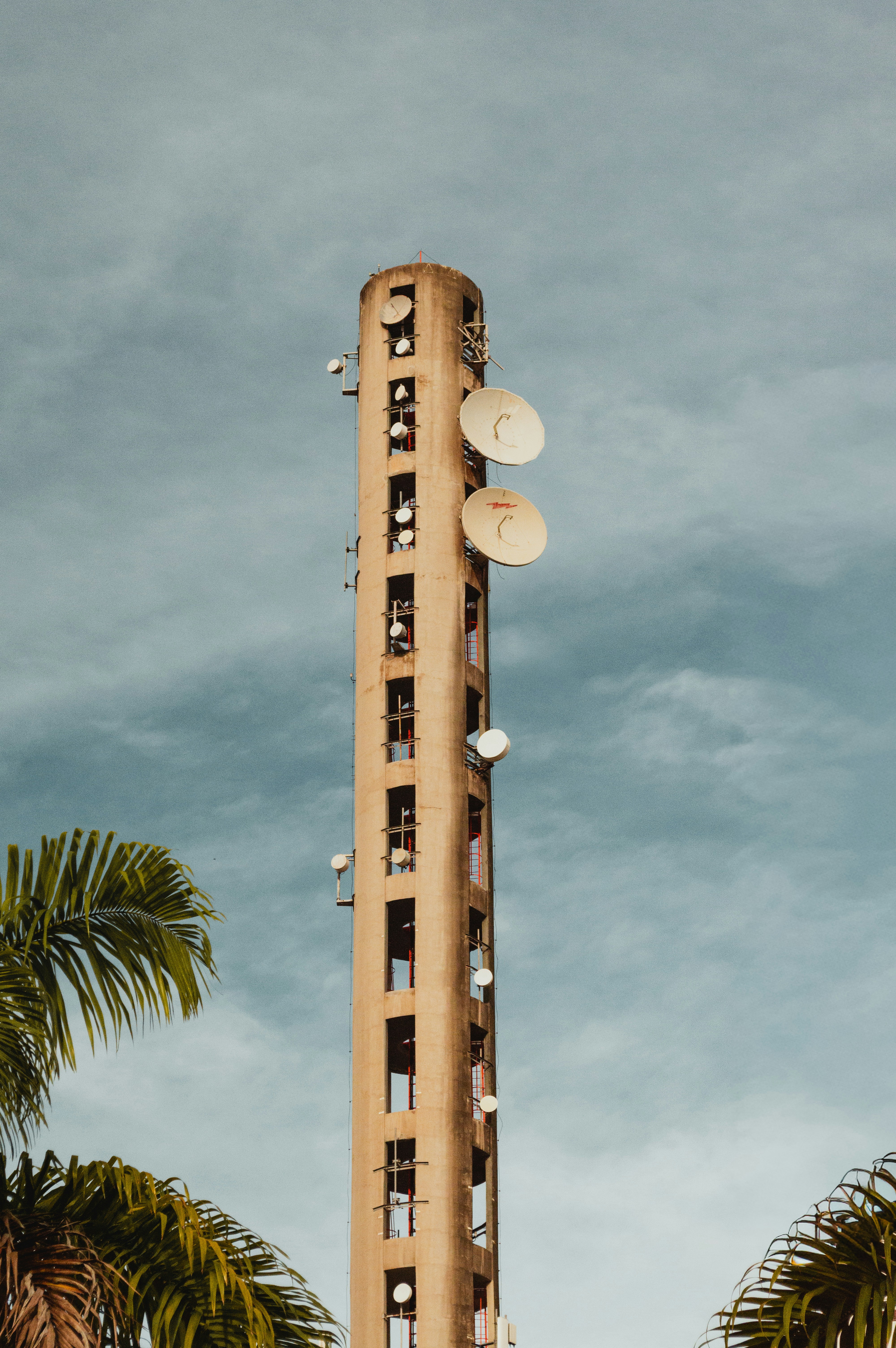 Towering Signals: A Satellite of Dusk and Drones