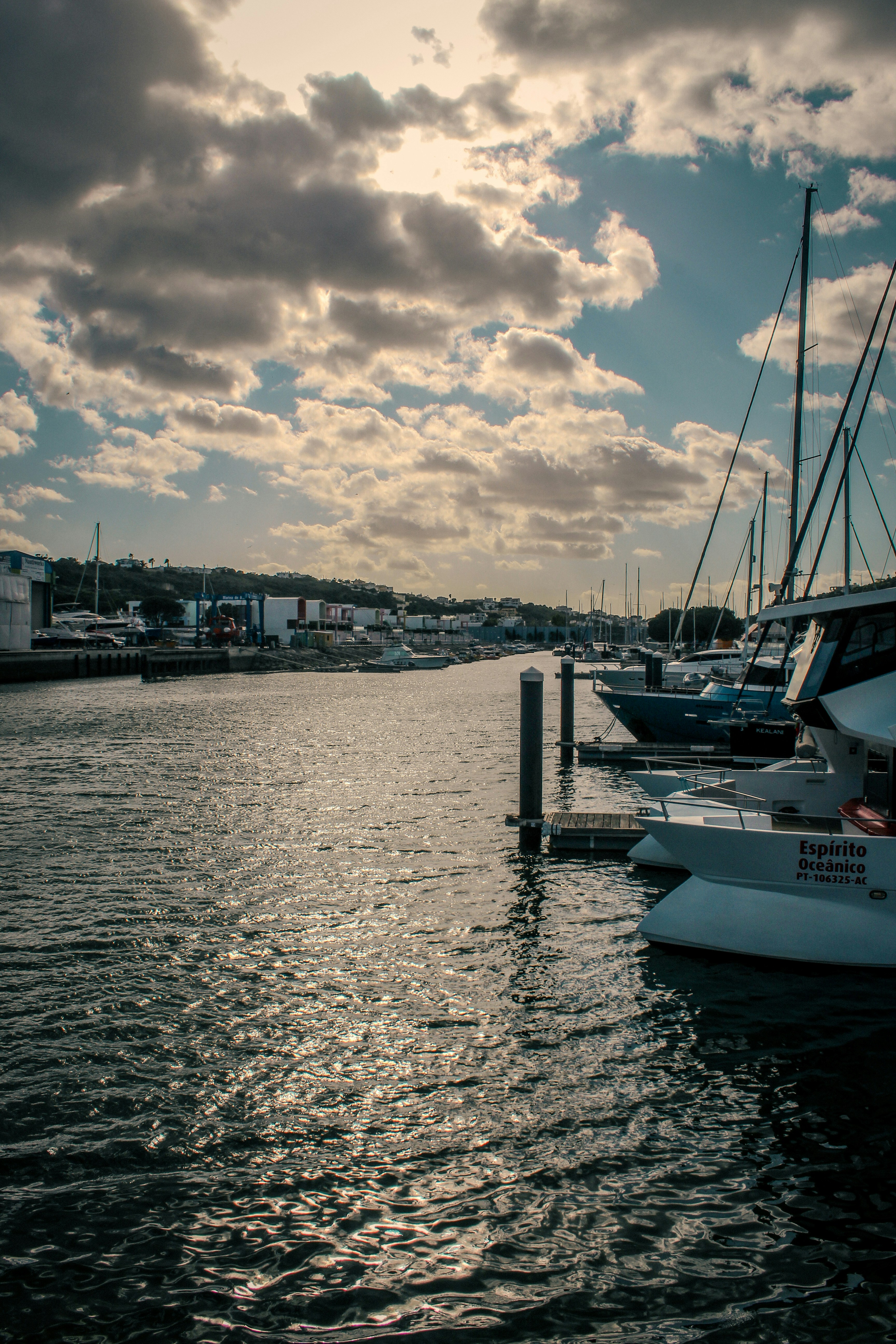 Marina in Golden Hour: Boats Rest at the Quiet Docks