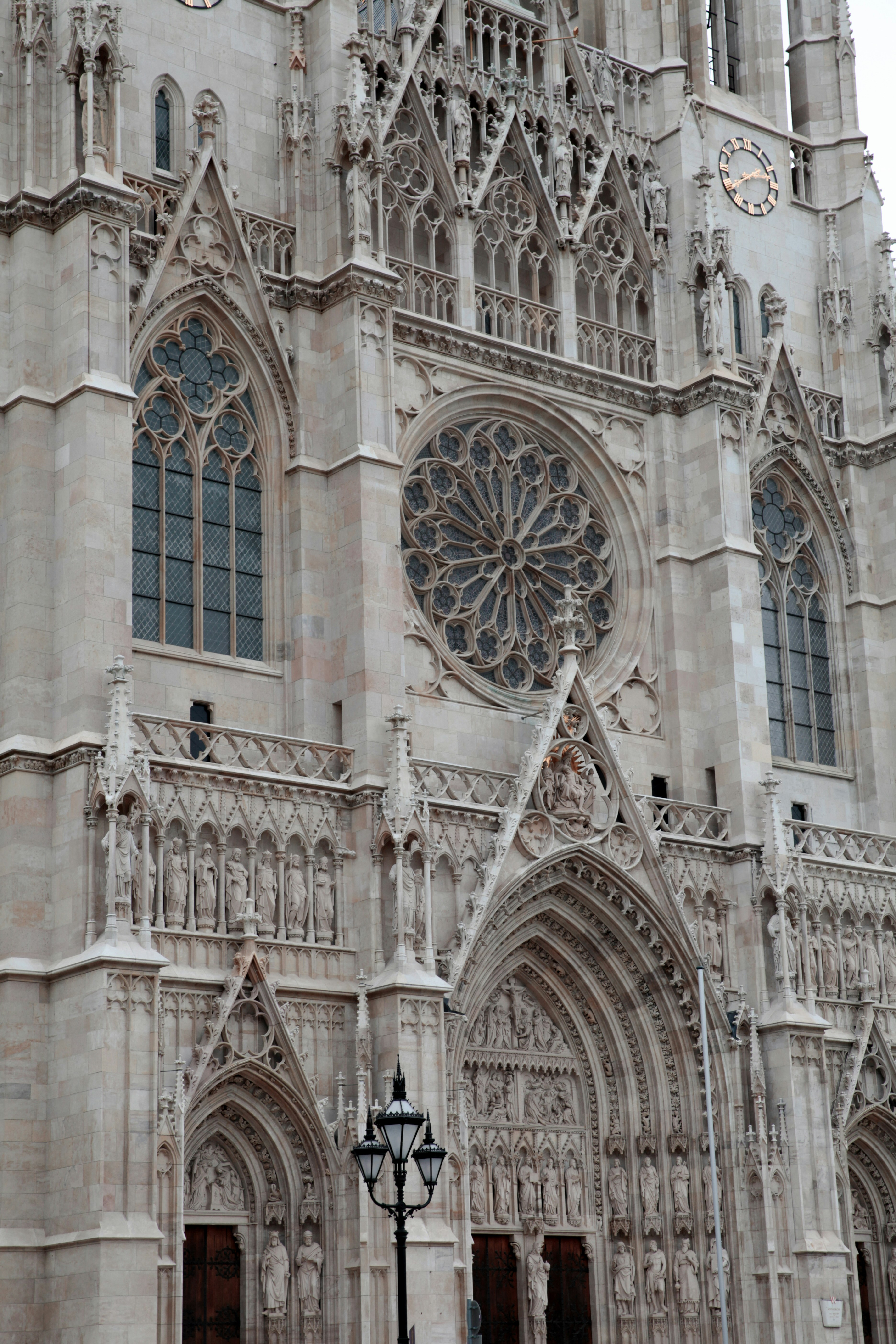 Gothic Grandeur: Flying Buttresses and Rose Window of the Cathedral Facade