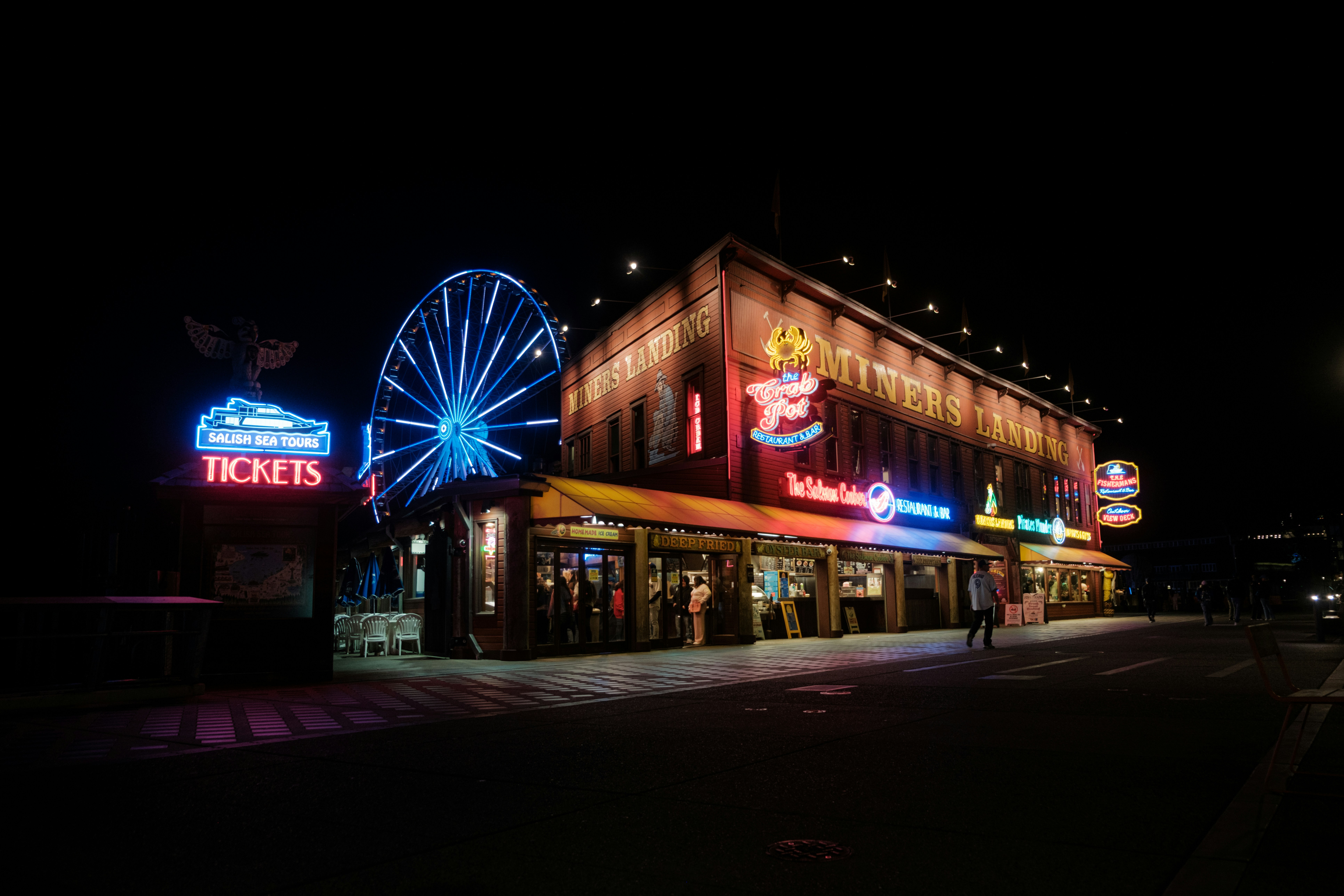 Neon Night at the Harborfront Amusements