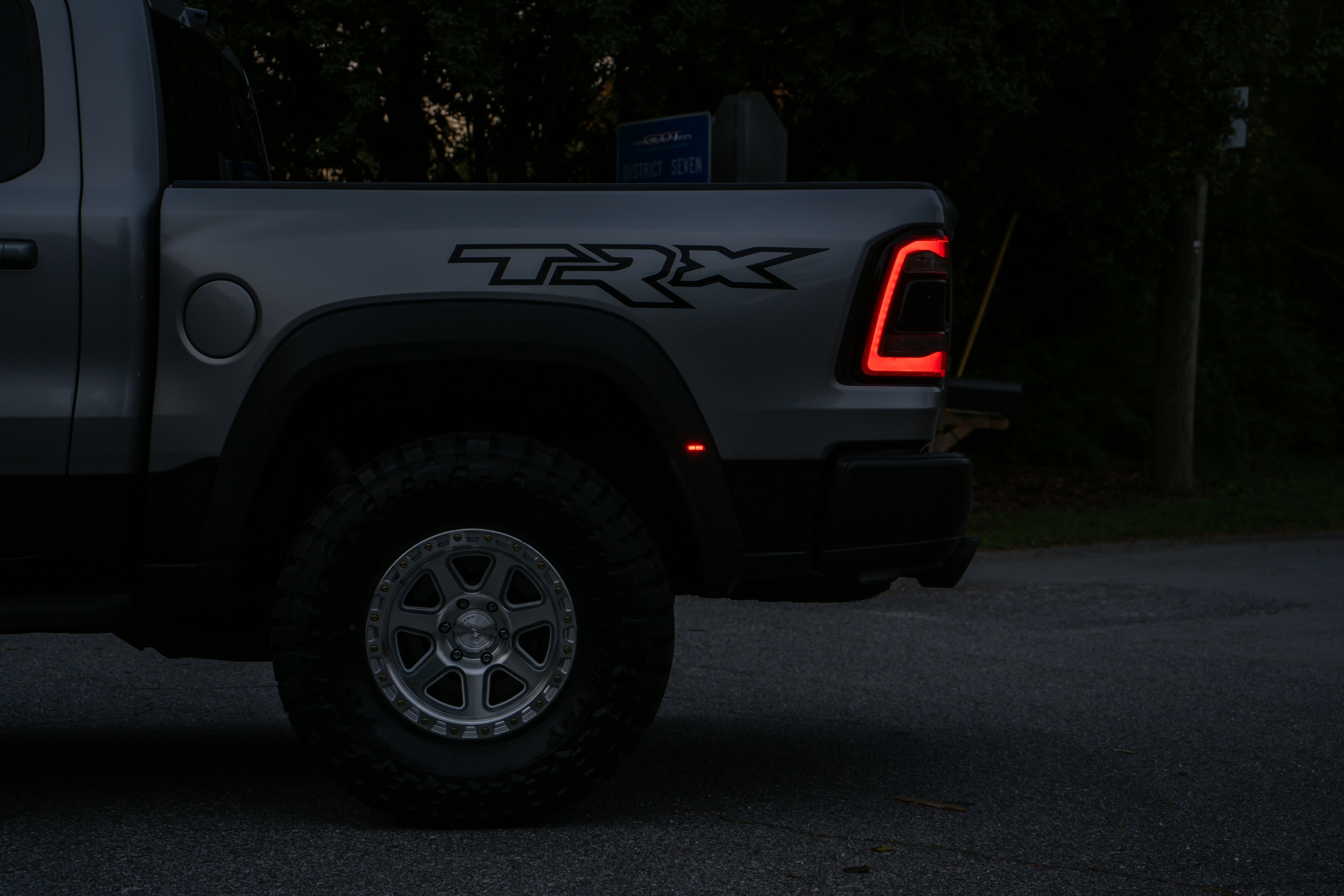 Tail Light Silhouette: Dark Corner of a TRX Pickup