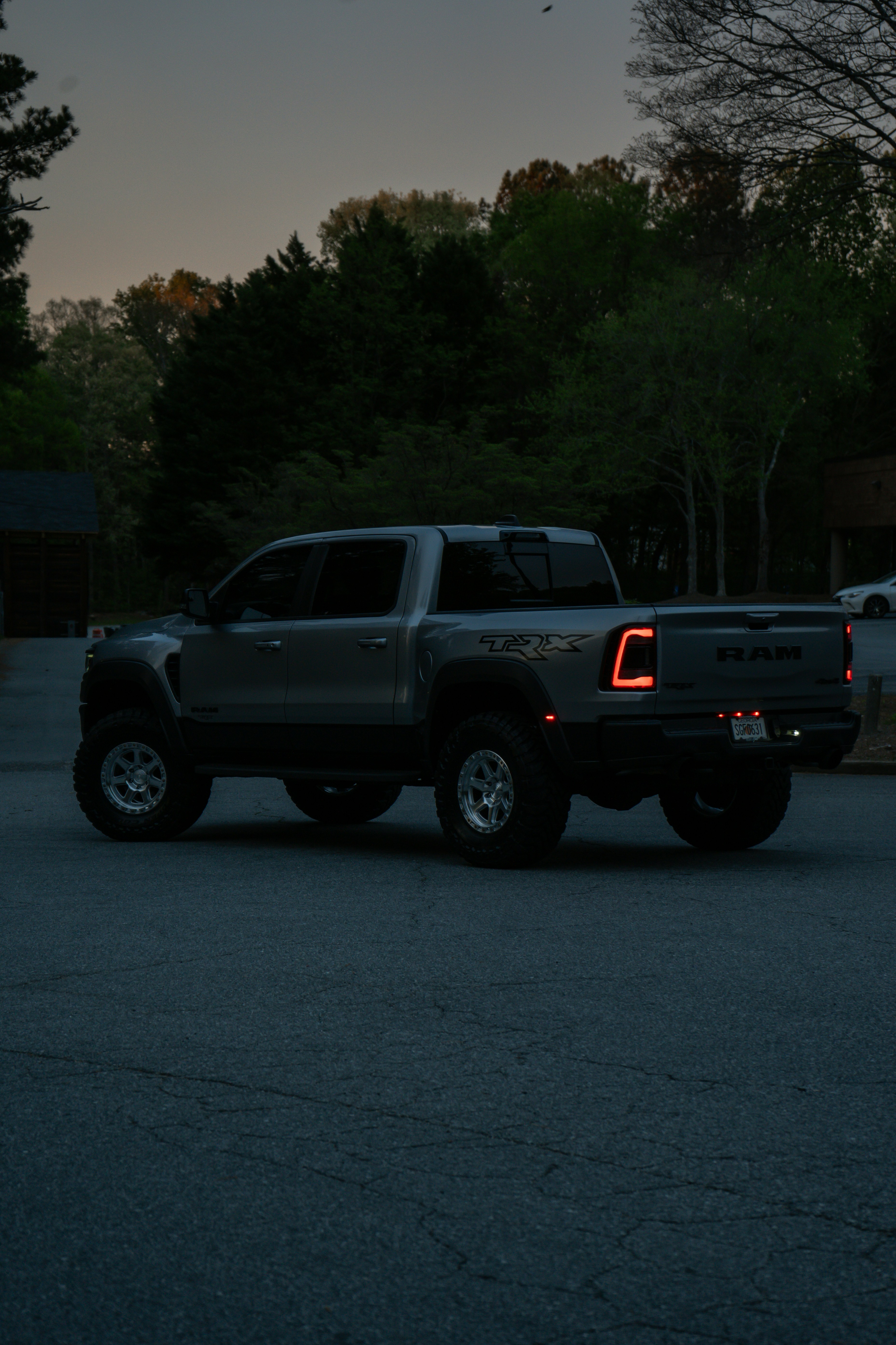 Stubborn sunset glow on a rugged Ram