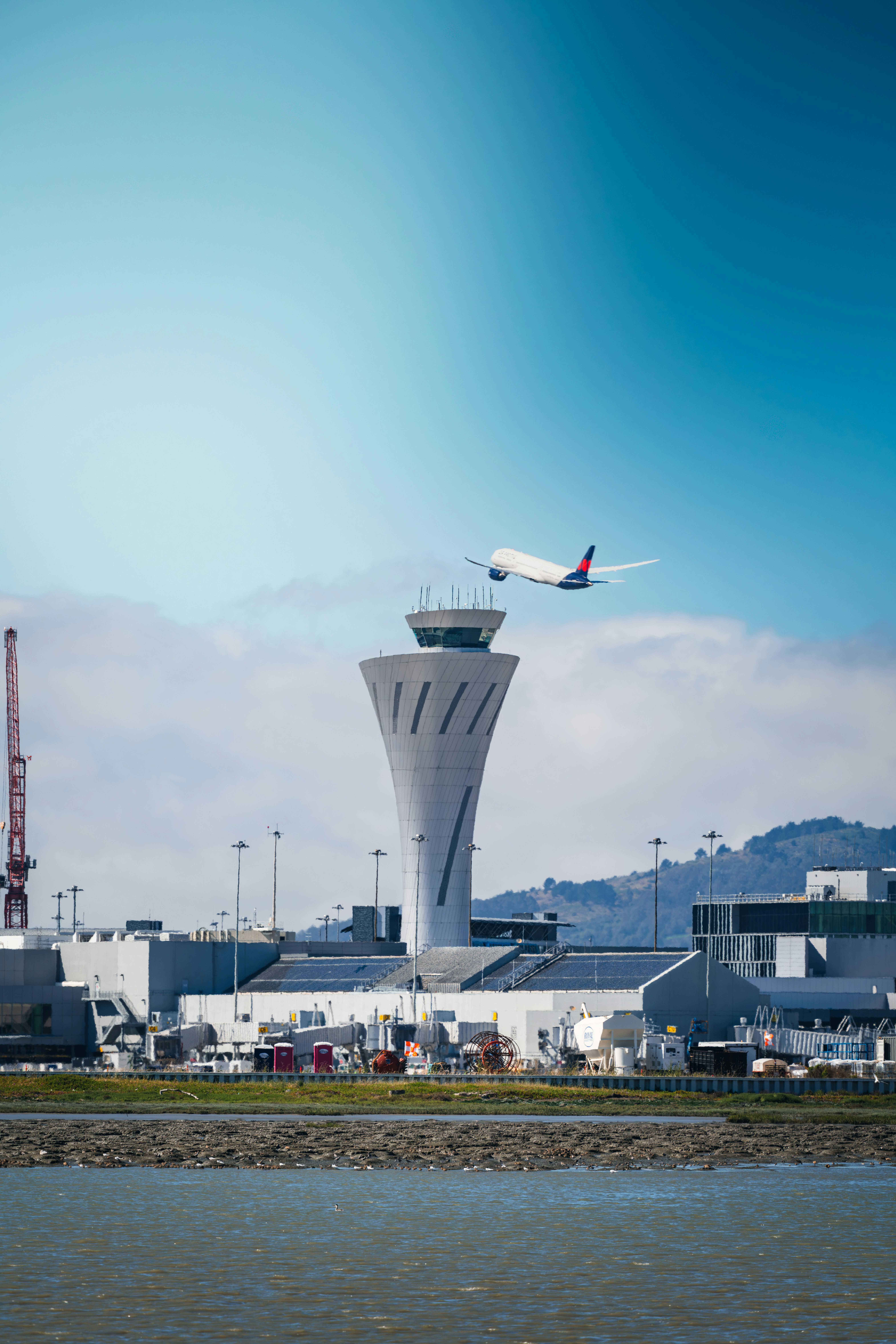 Towering Control: Aircraft Clear Above the Control Tower