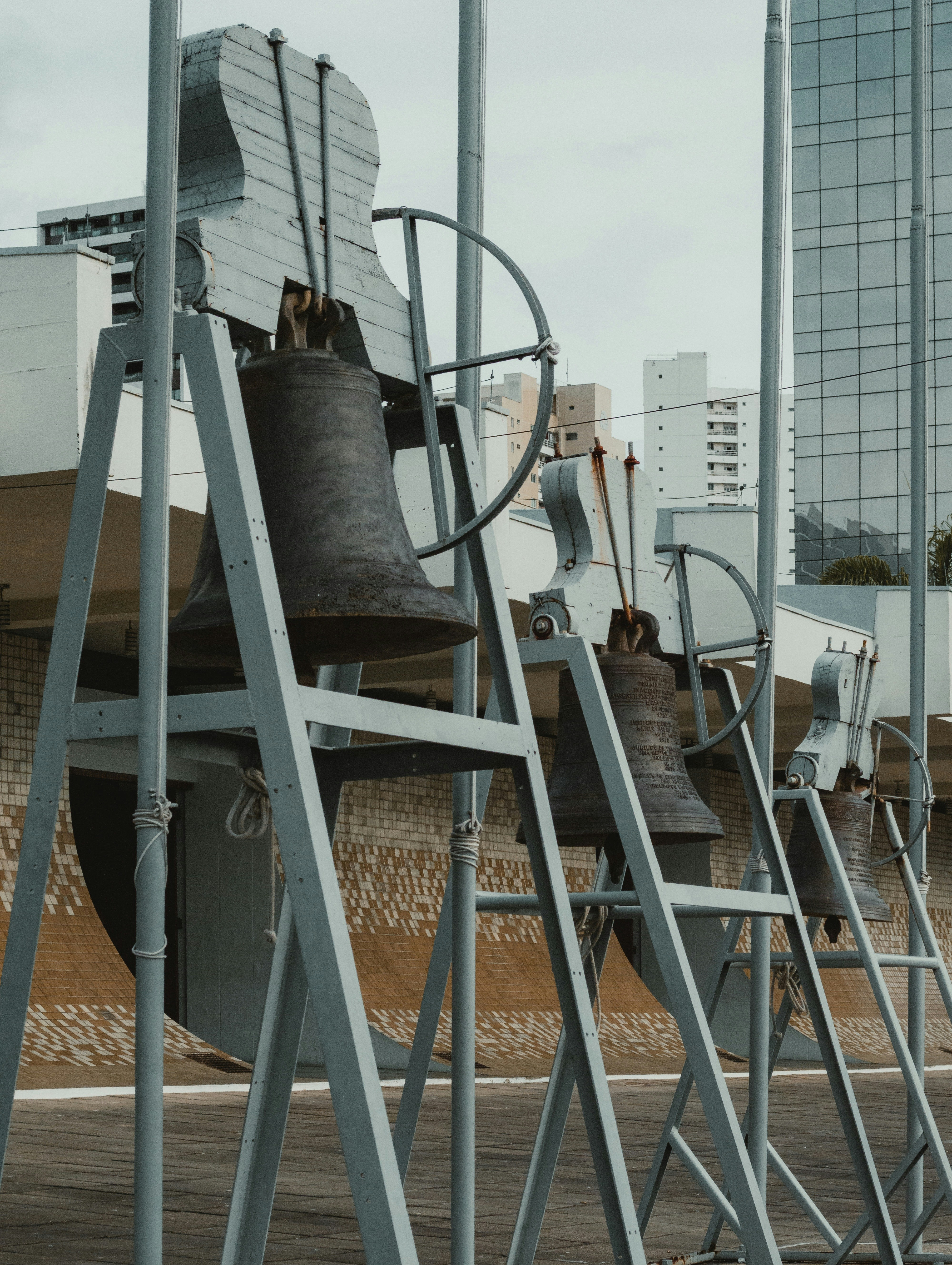 The Steel Bells on a Rooftop Garden
