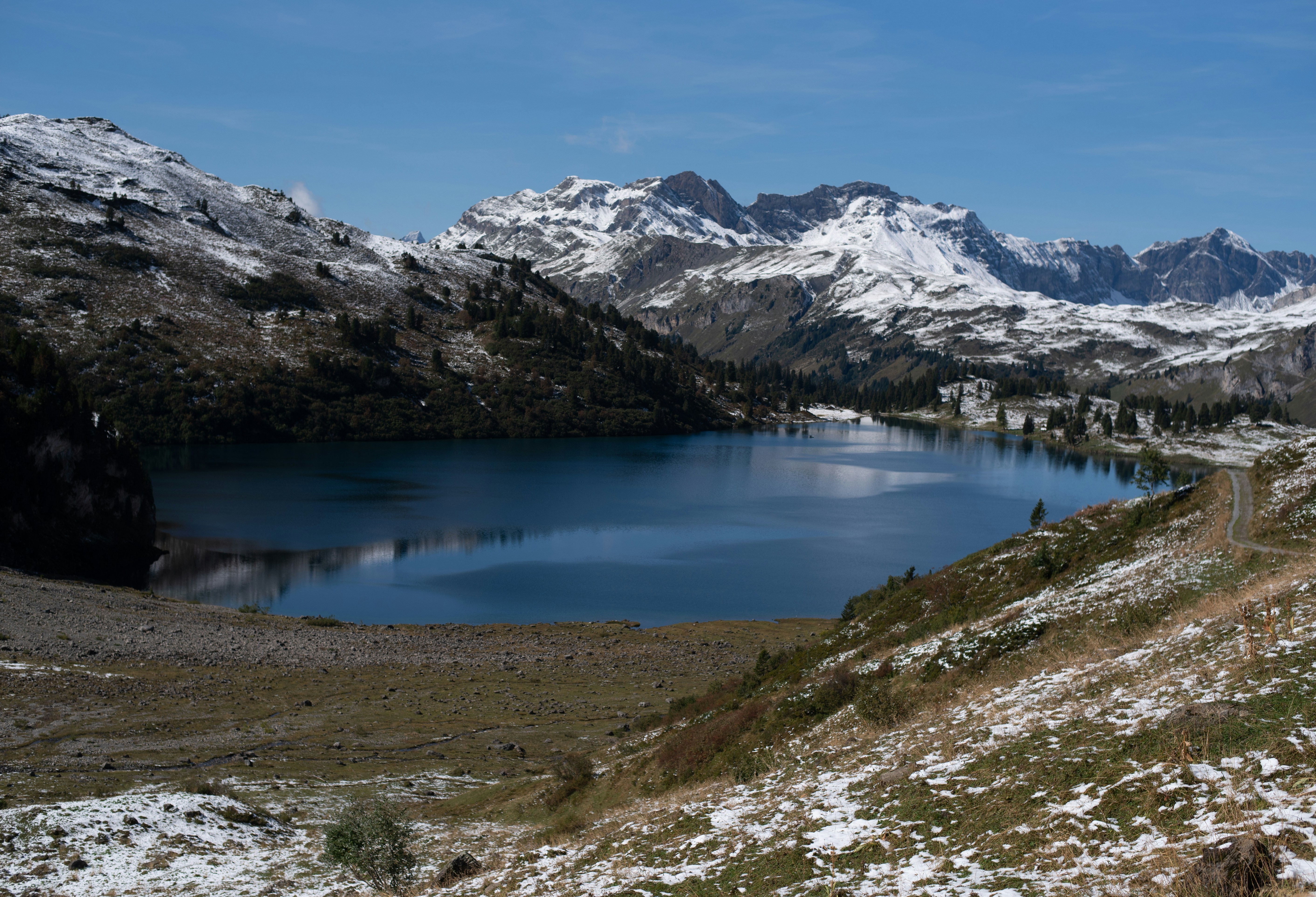Glacier Rim Reflections over a Highland Lake