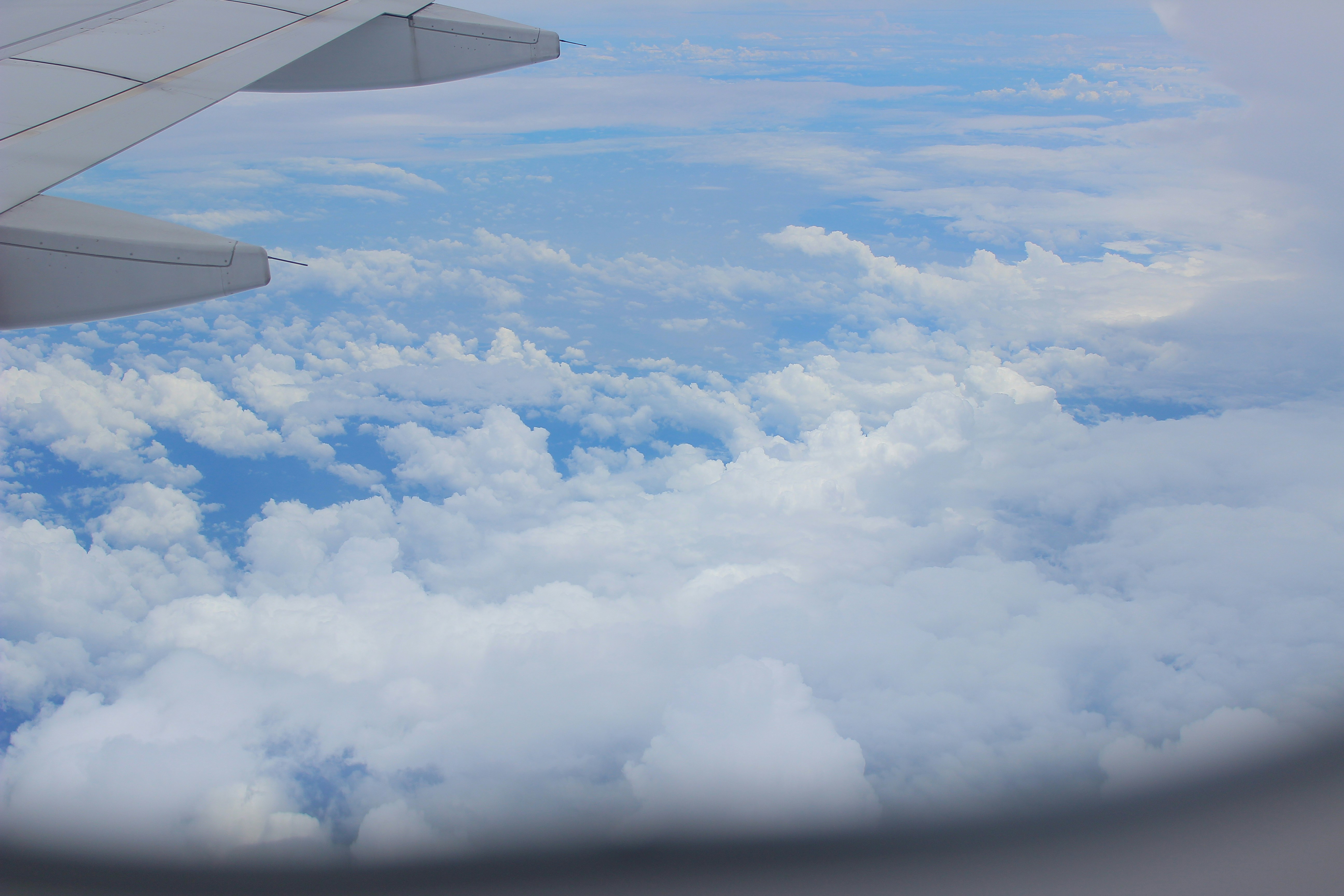 Above the Clouds: Window Seat Over the Wing