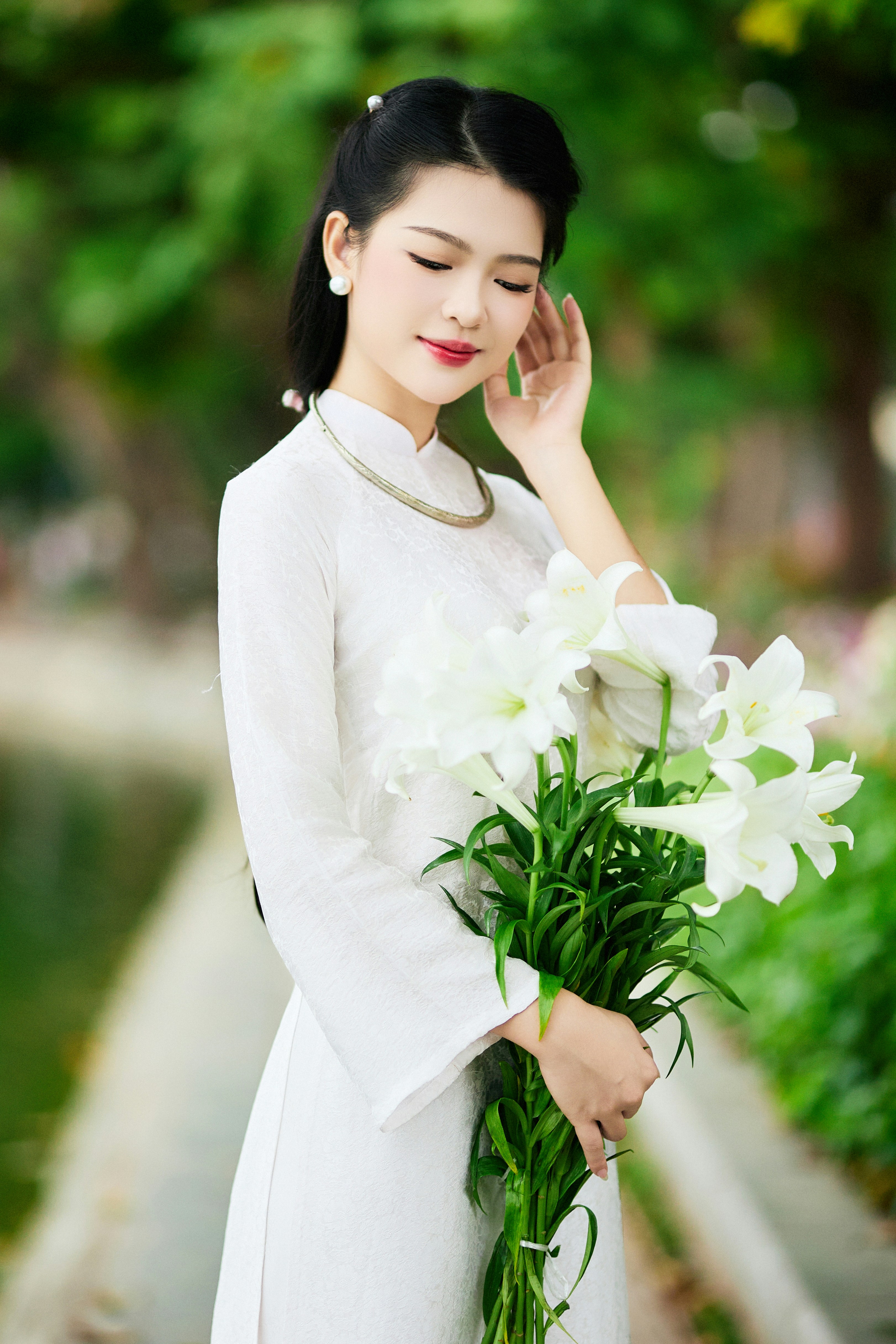 Whispers of White: a serene portrait in bloom