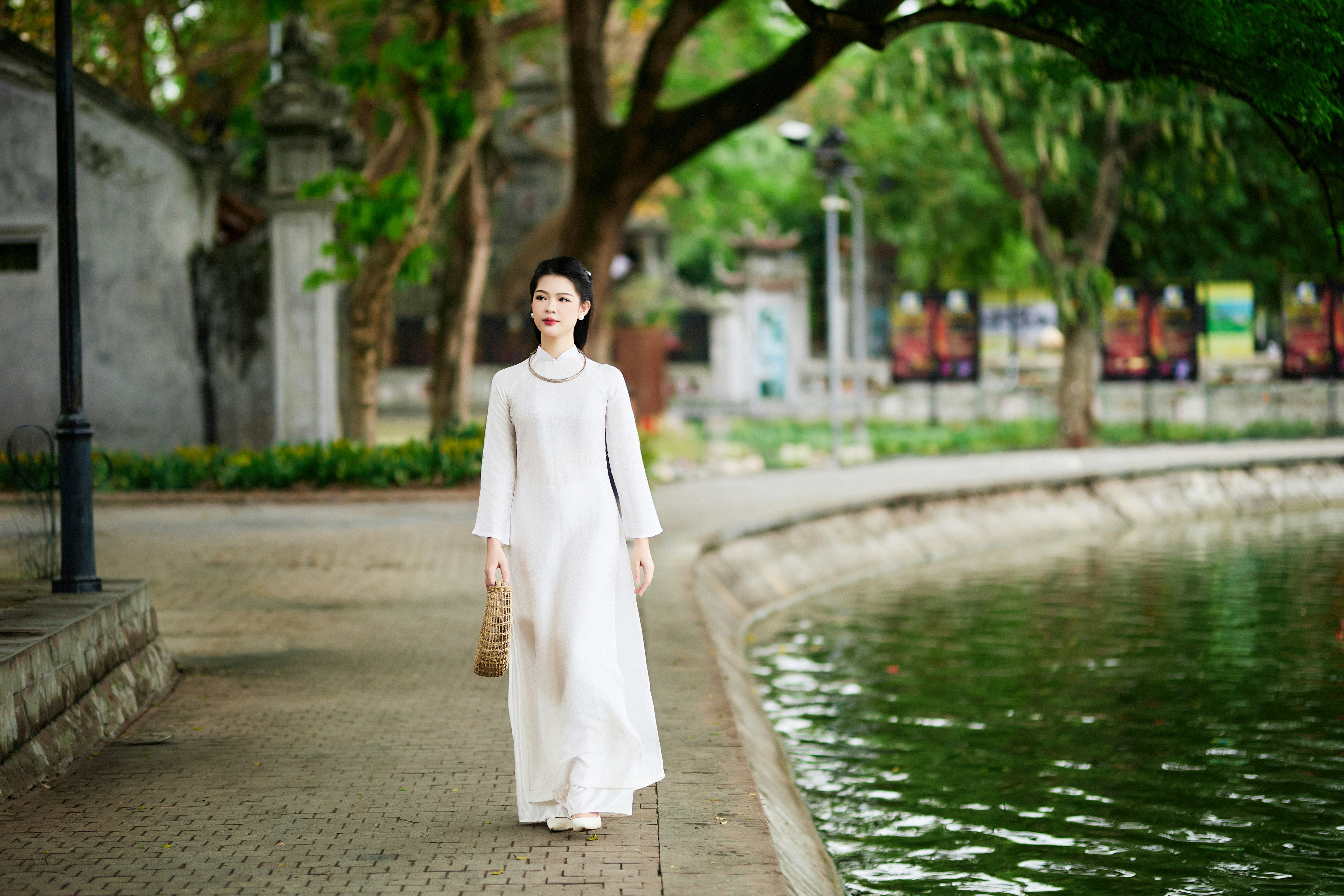 Moonlit Silk: A Quiet Stroll Along the Canal