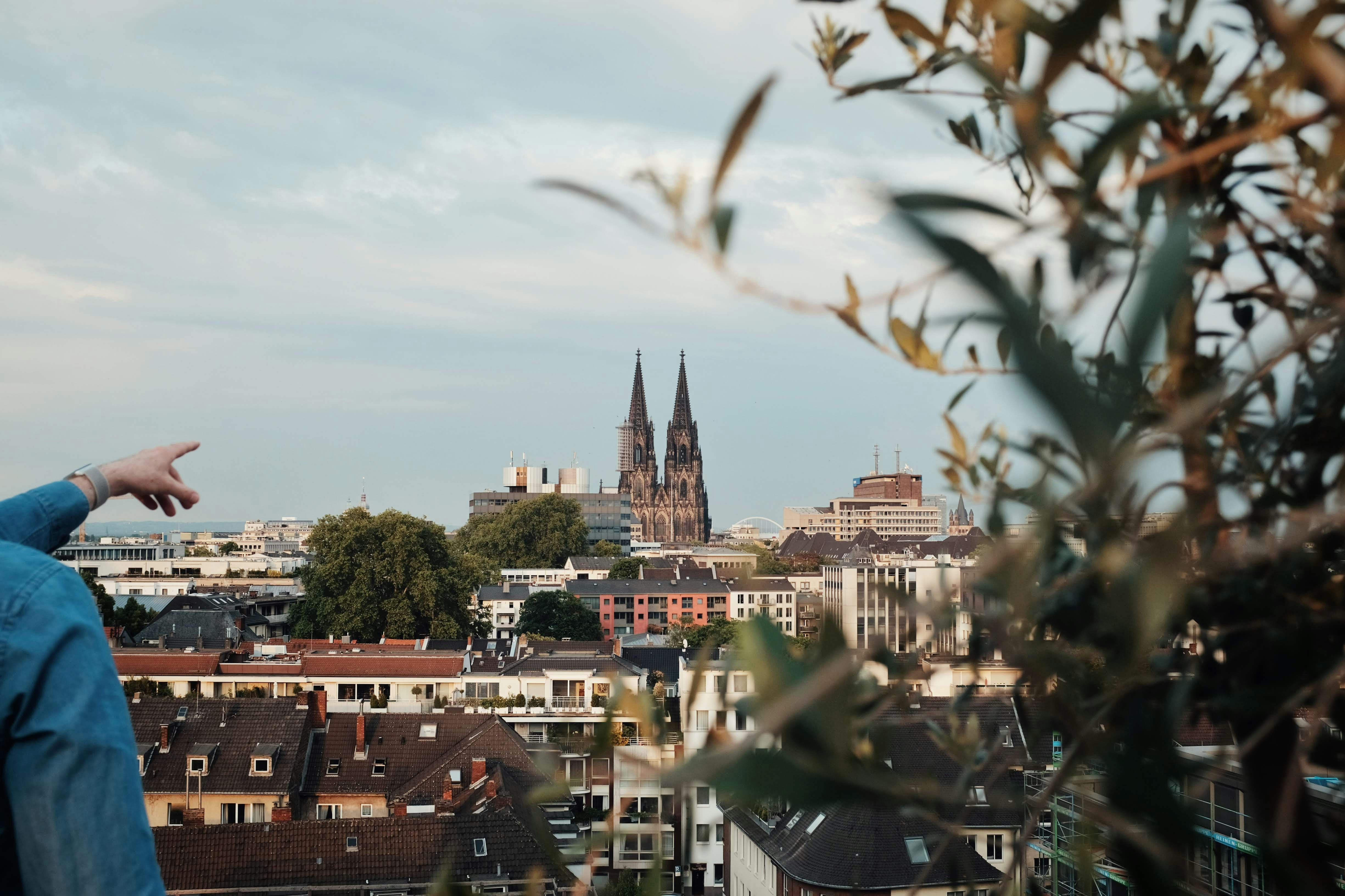 Cityscape Cue: A Rooftop View toward the Gothic Spires