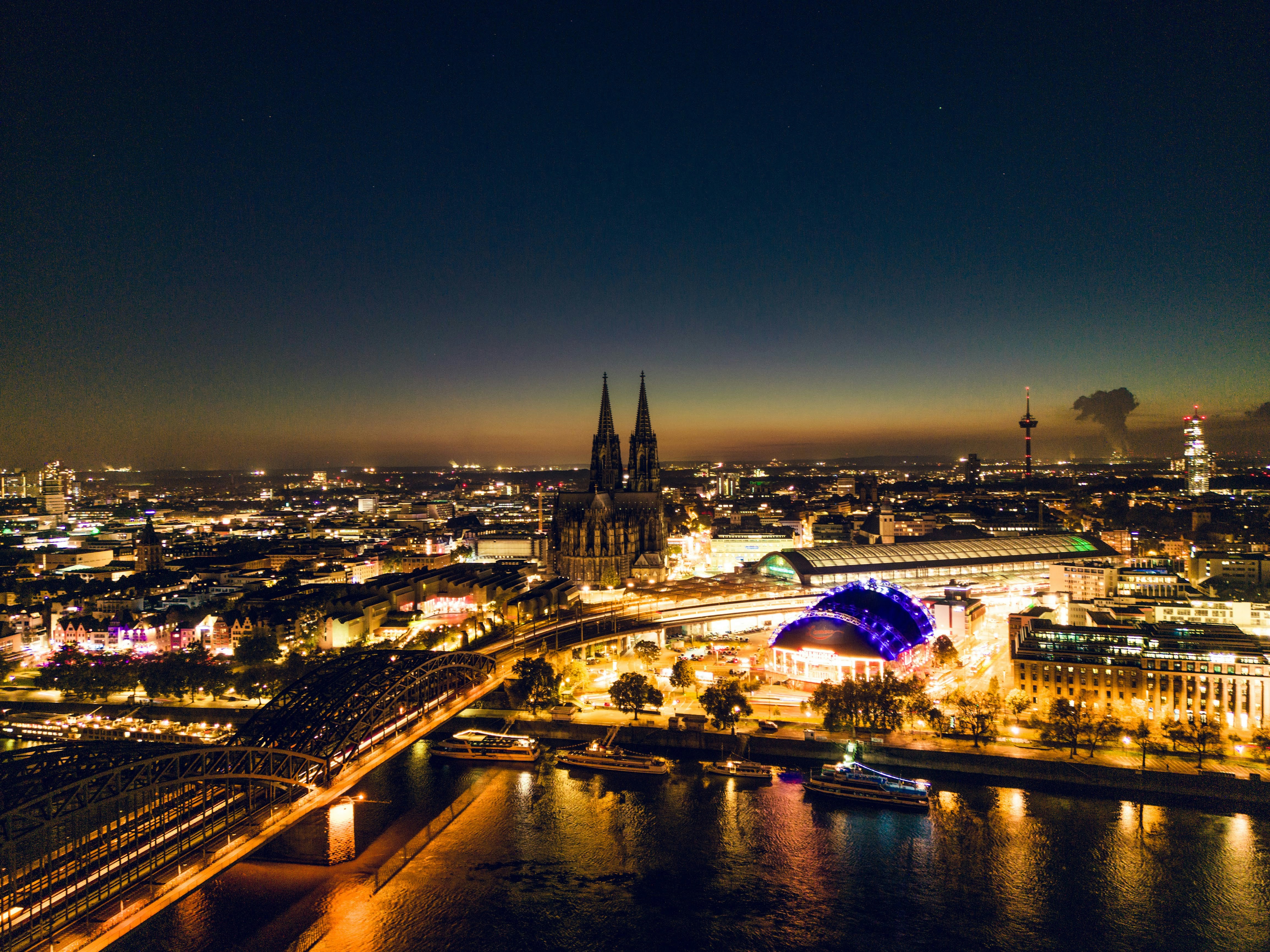 Twin Spires Over The Rhine: A Night Flight Over Cologne