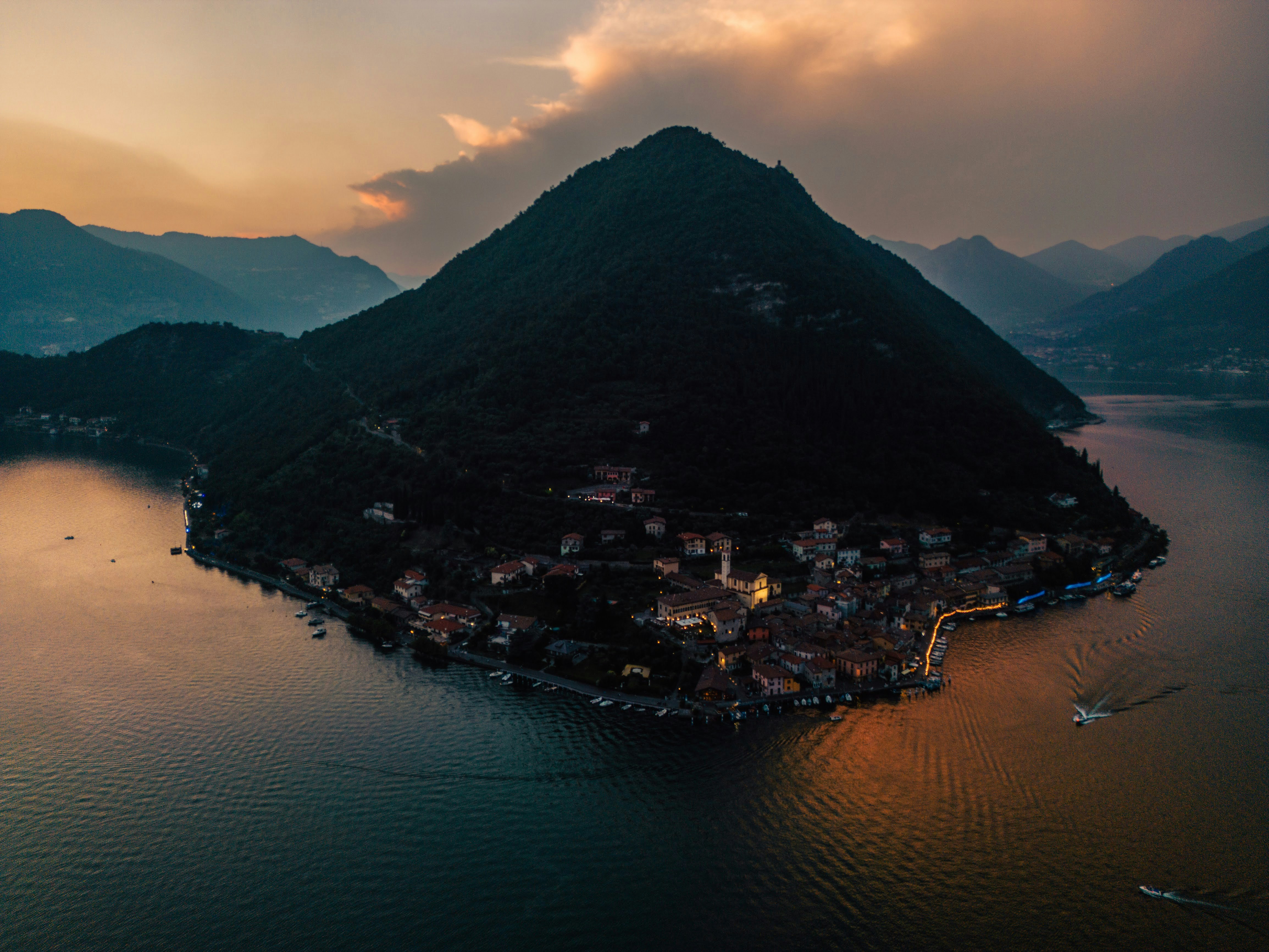 Isolated Pearl in a Sunset Bay