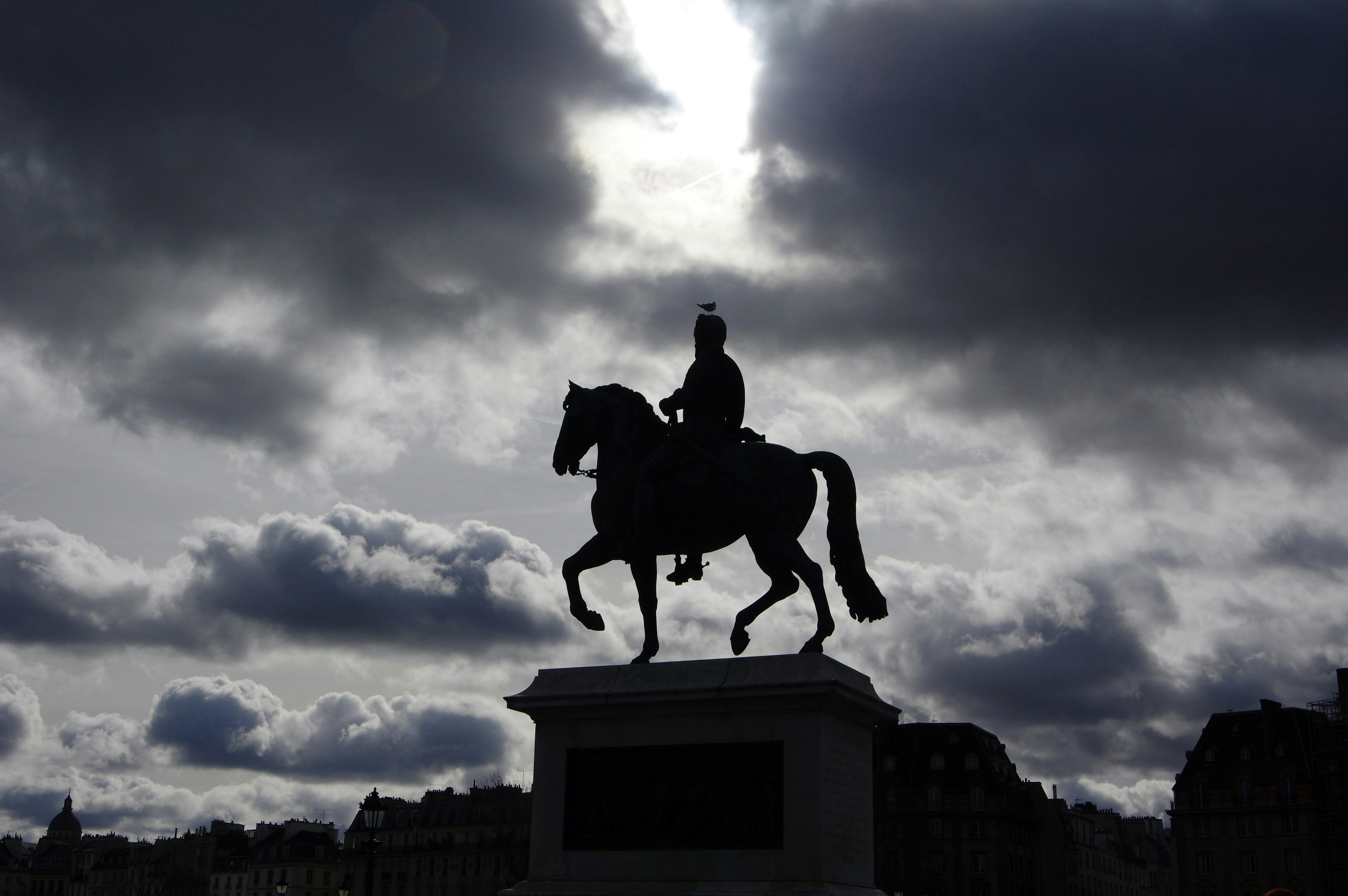 Equestrian Silence Under Stormy Skies