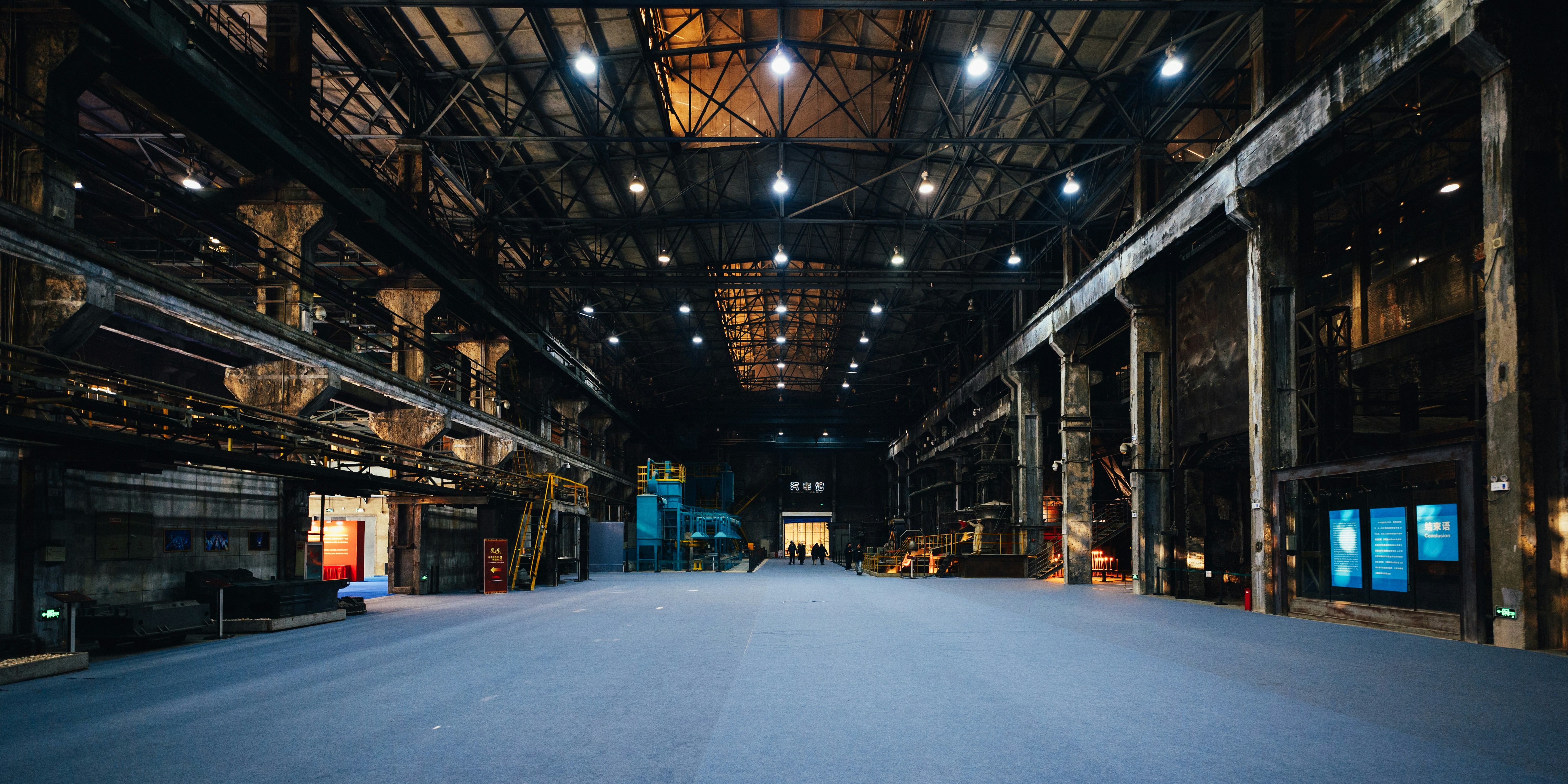Midnight Warehouse Aisle: Quiet Scale of Industry