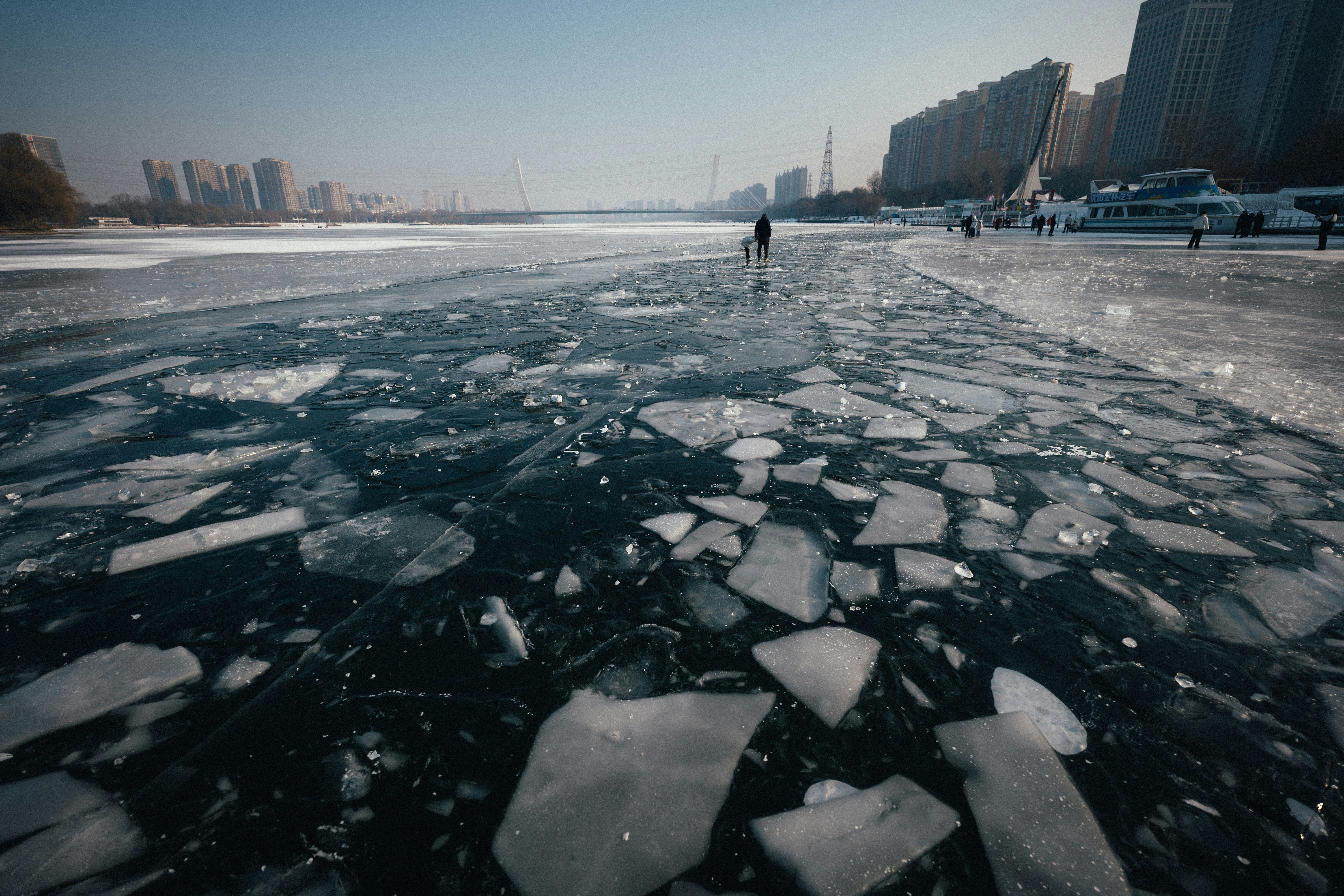 Ice Mosaic: A Quiet Walk Across a Crystal-Fragmented Shore