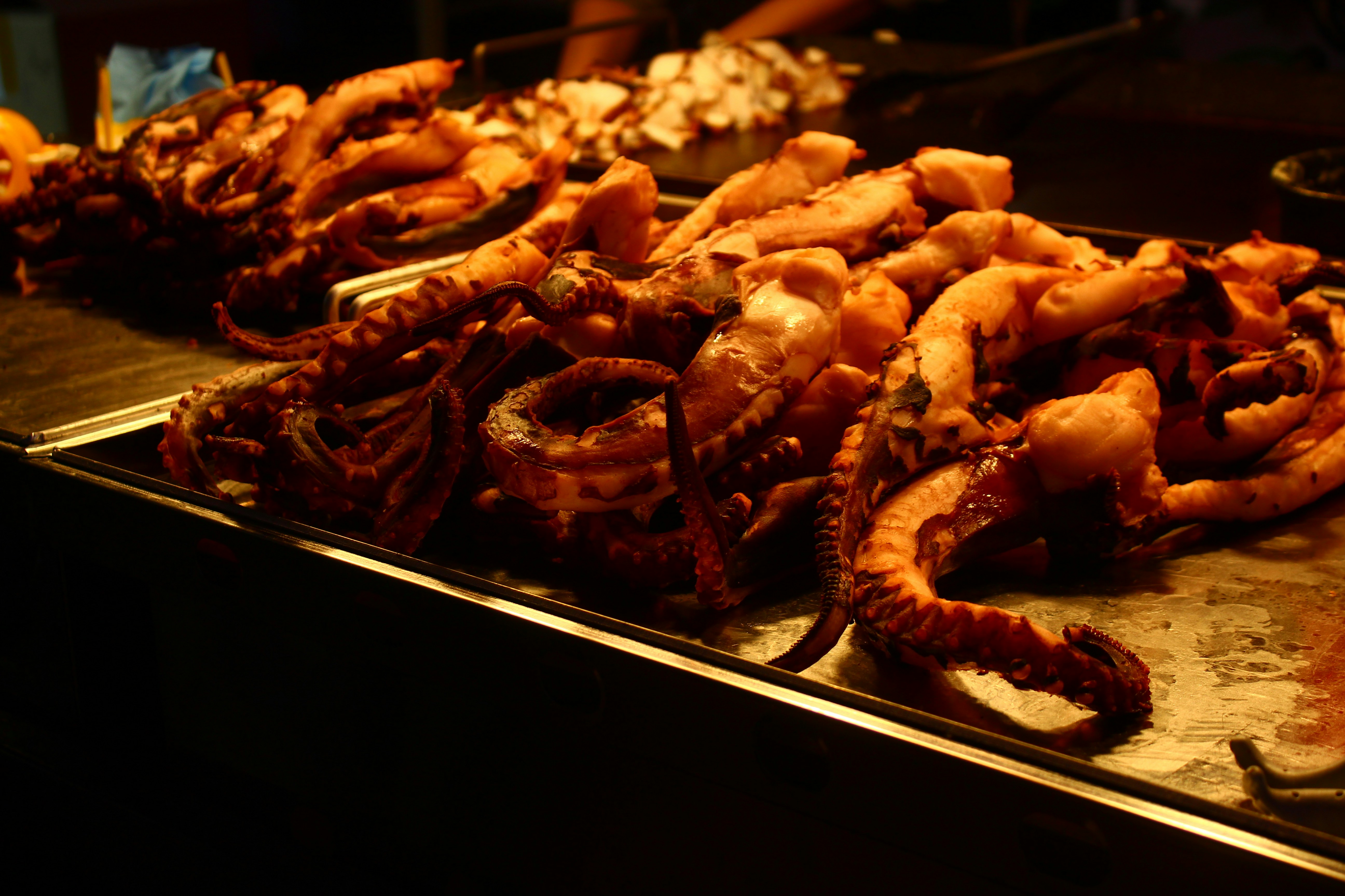 Charred Octopus on a Backlit Grill