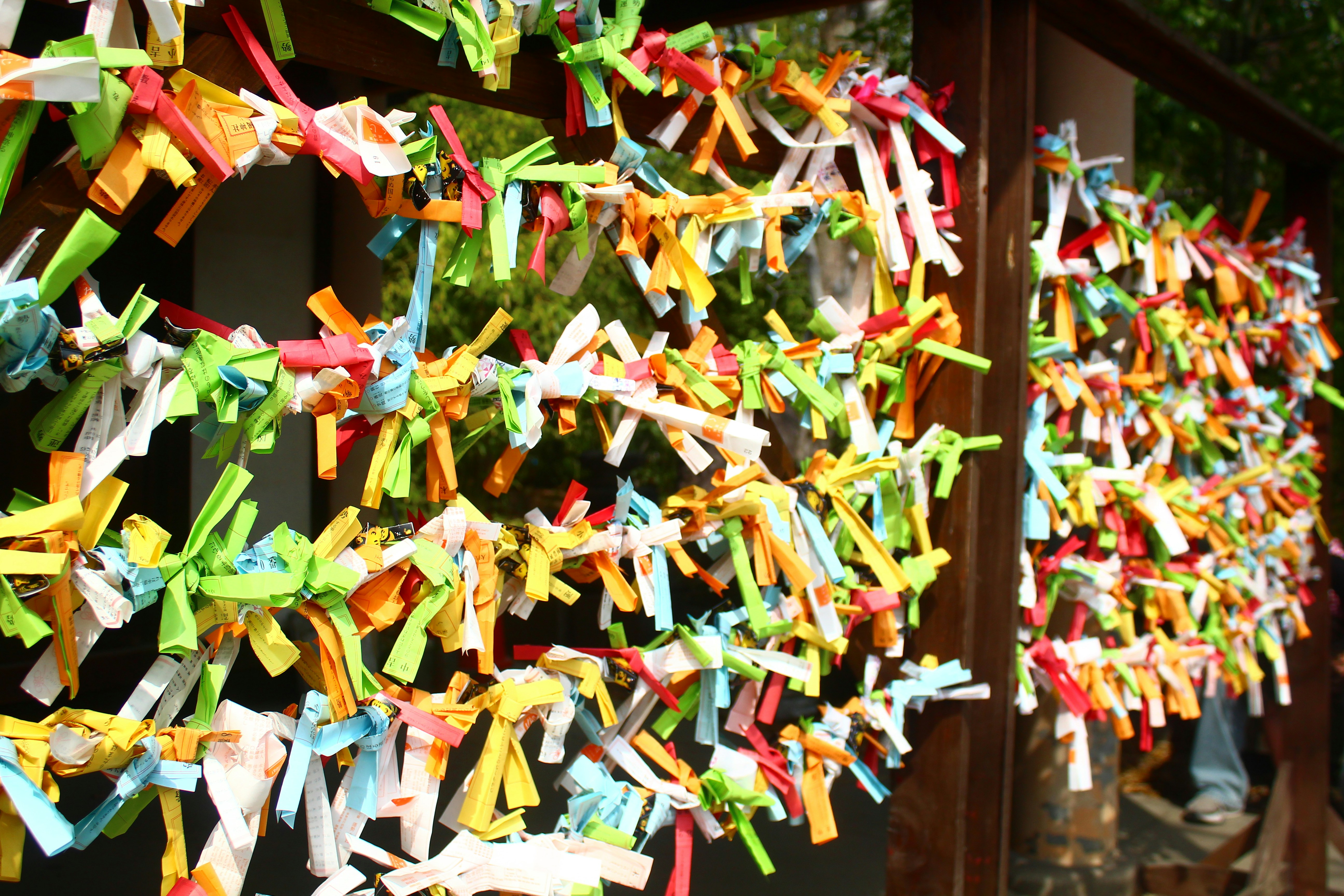 Colorful Konfetti of Wishes: Ties on a Lattice Wall