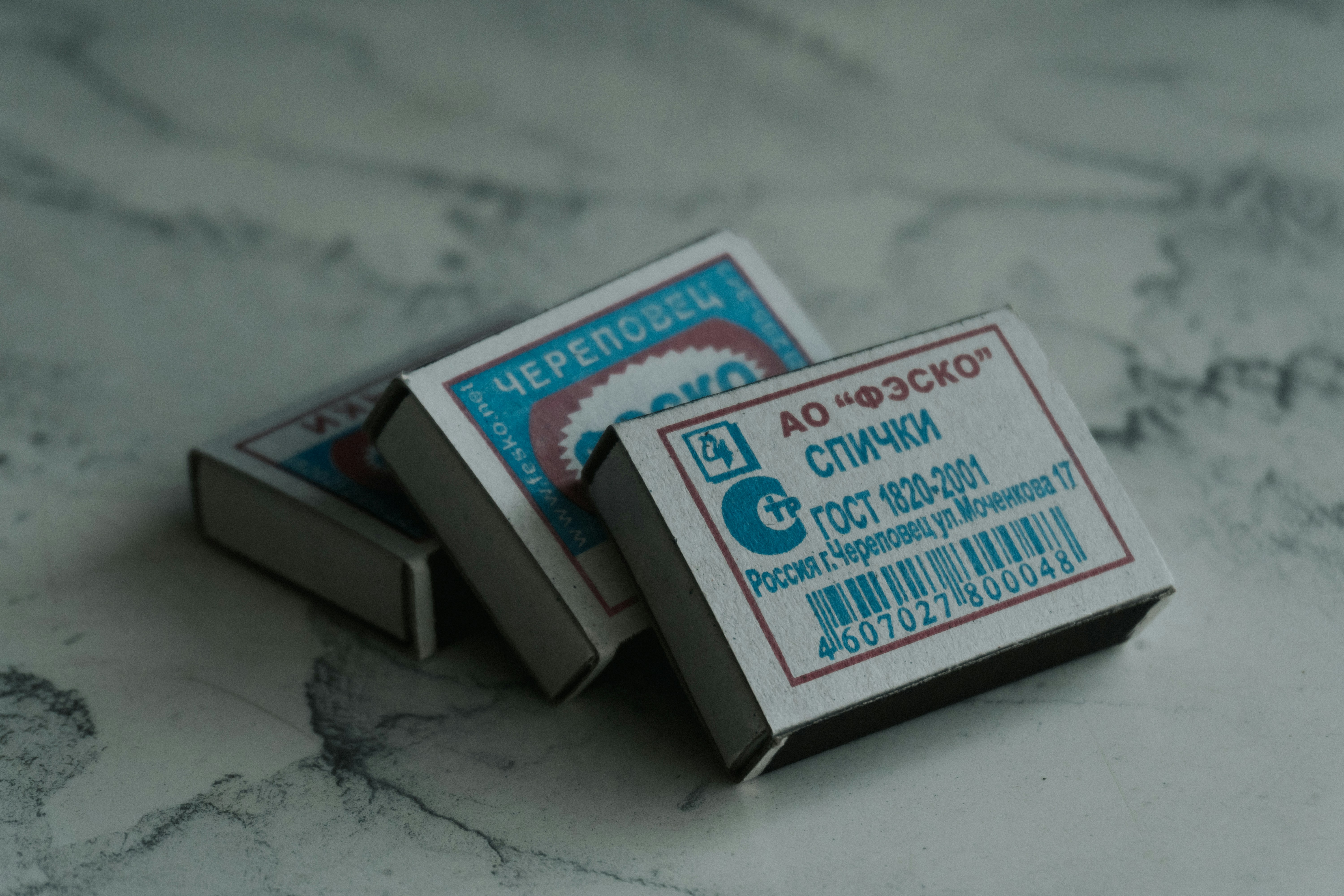 Tiny Matchboxes, Big Detail: Russian Matches on Marble