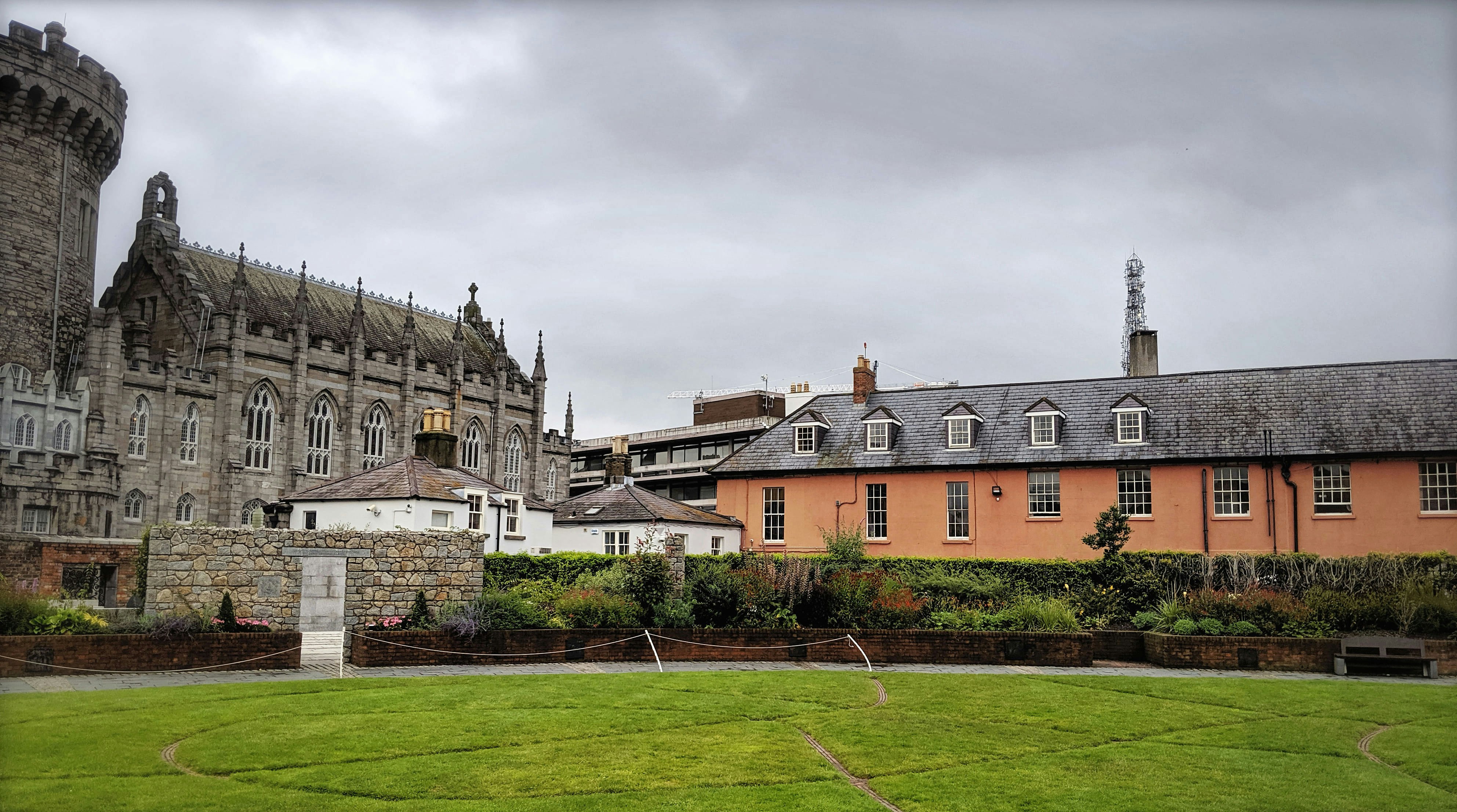 Courtyard of Stone and Slate: A Historic Campus by the Green