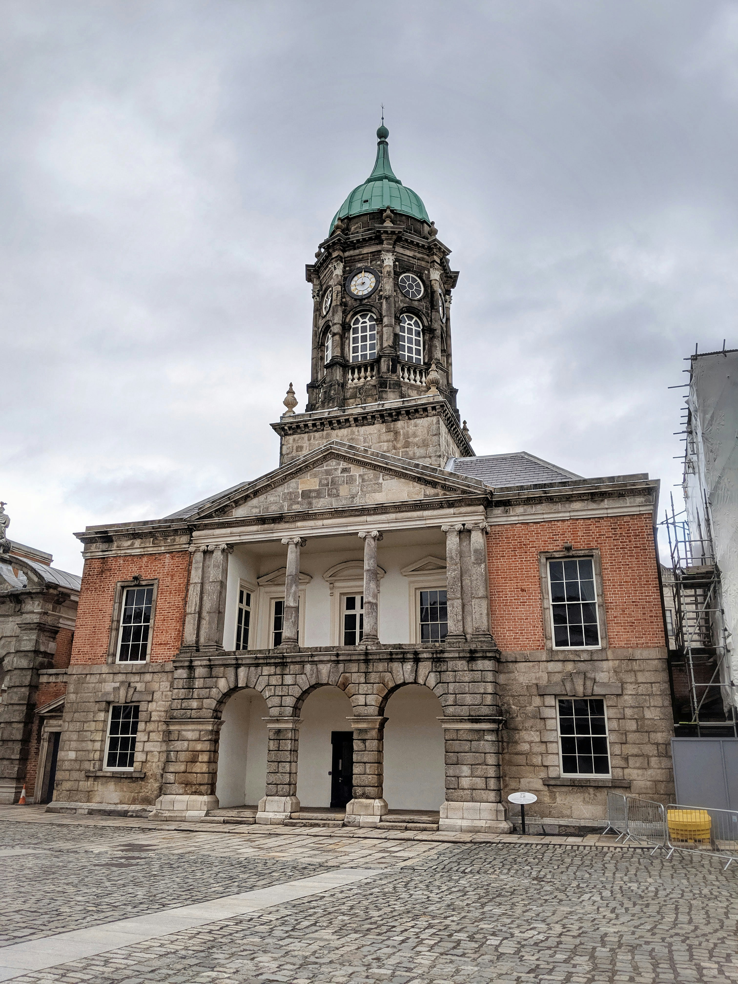 Clocktower and Courtyard: A Historic Town Hall in Stone and Brick