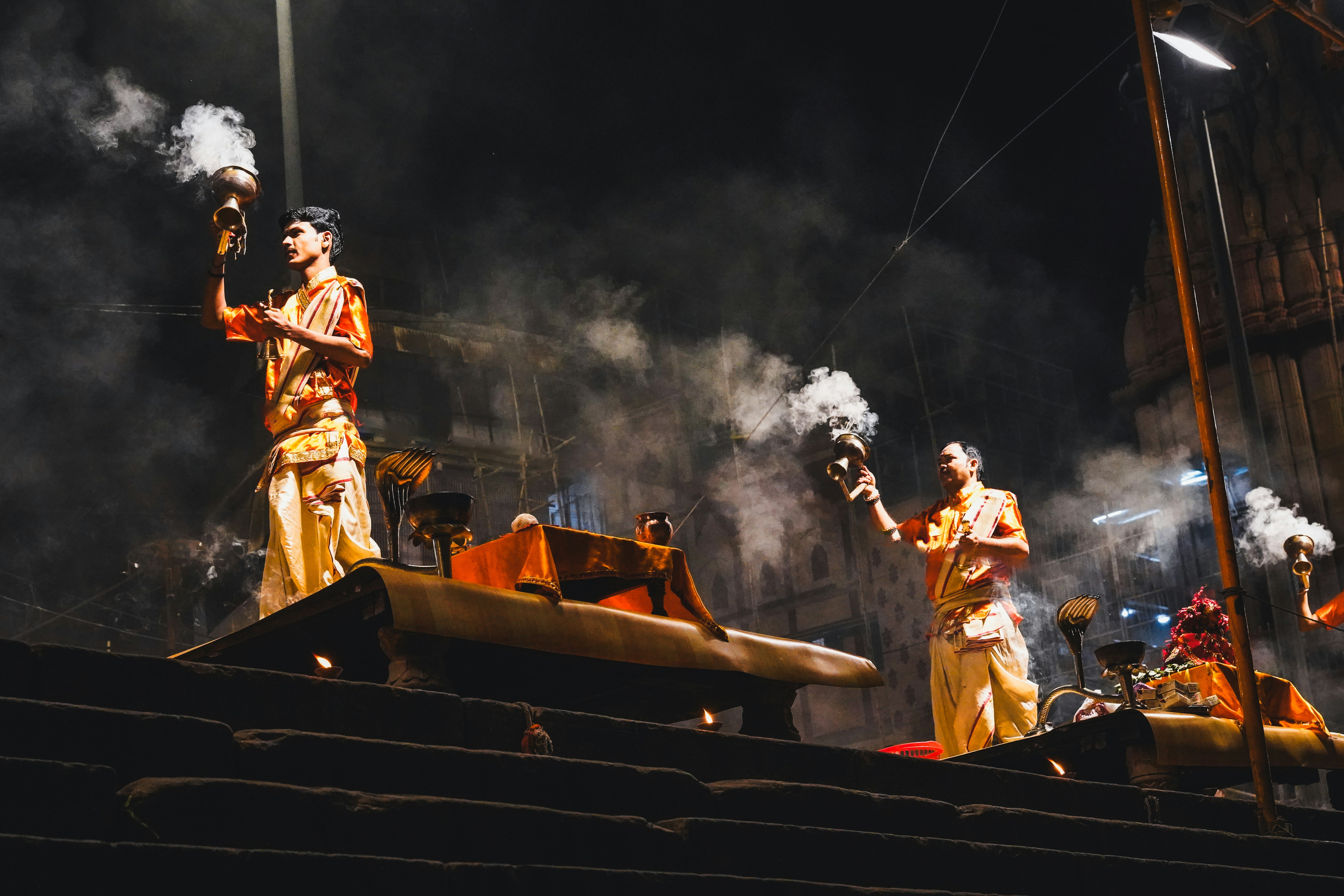 Flaming Vigil: Torchbearers Rise on the Night Stage