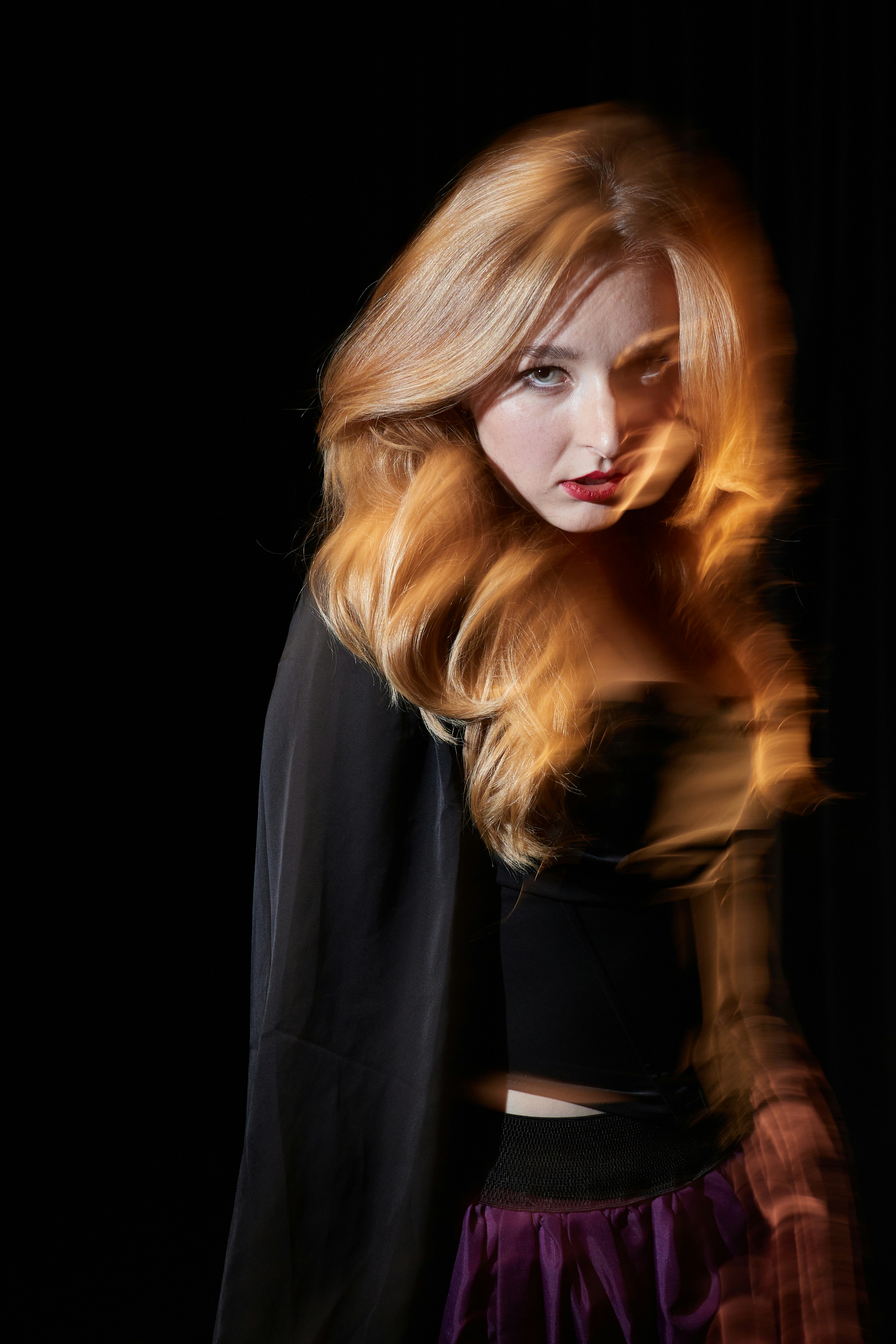 Caught in the Velvet Blur: A Portrait in Motion